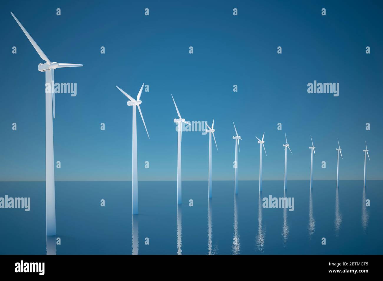 3d render image of wind turbines, ecology concept Stock Photo - Alamy