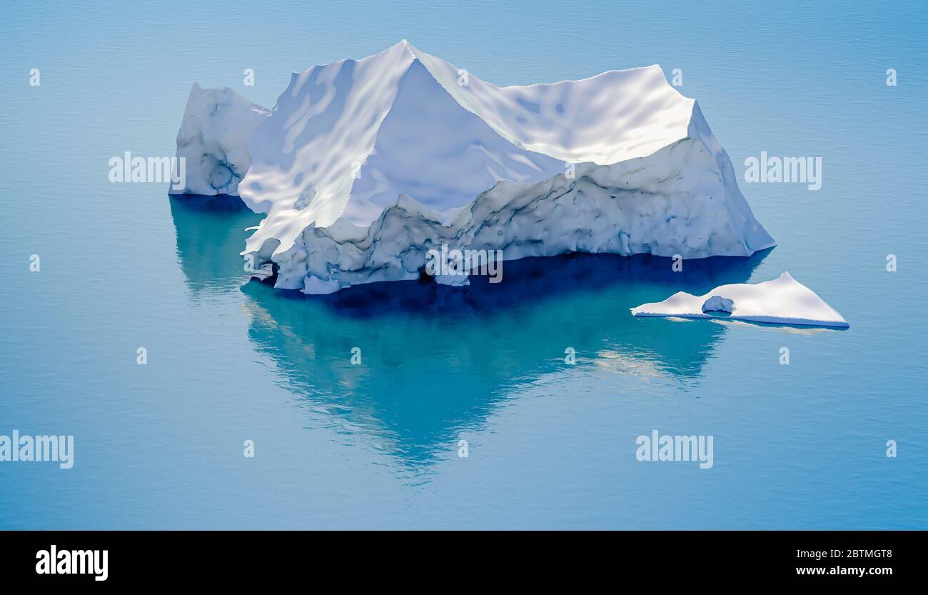 3d render of iceberg, water level side view Stock Photo - Alamy