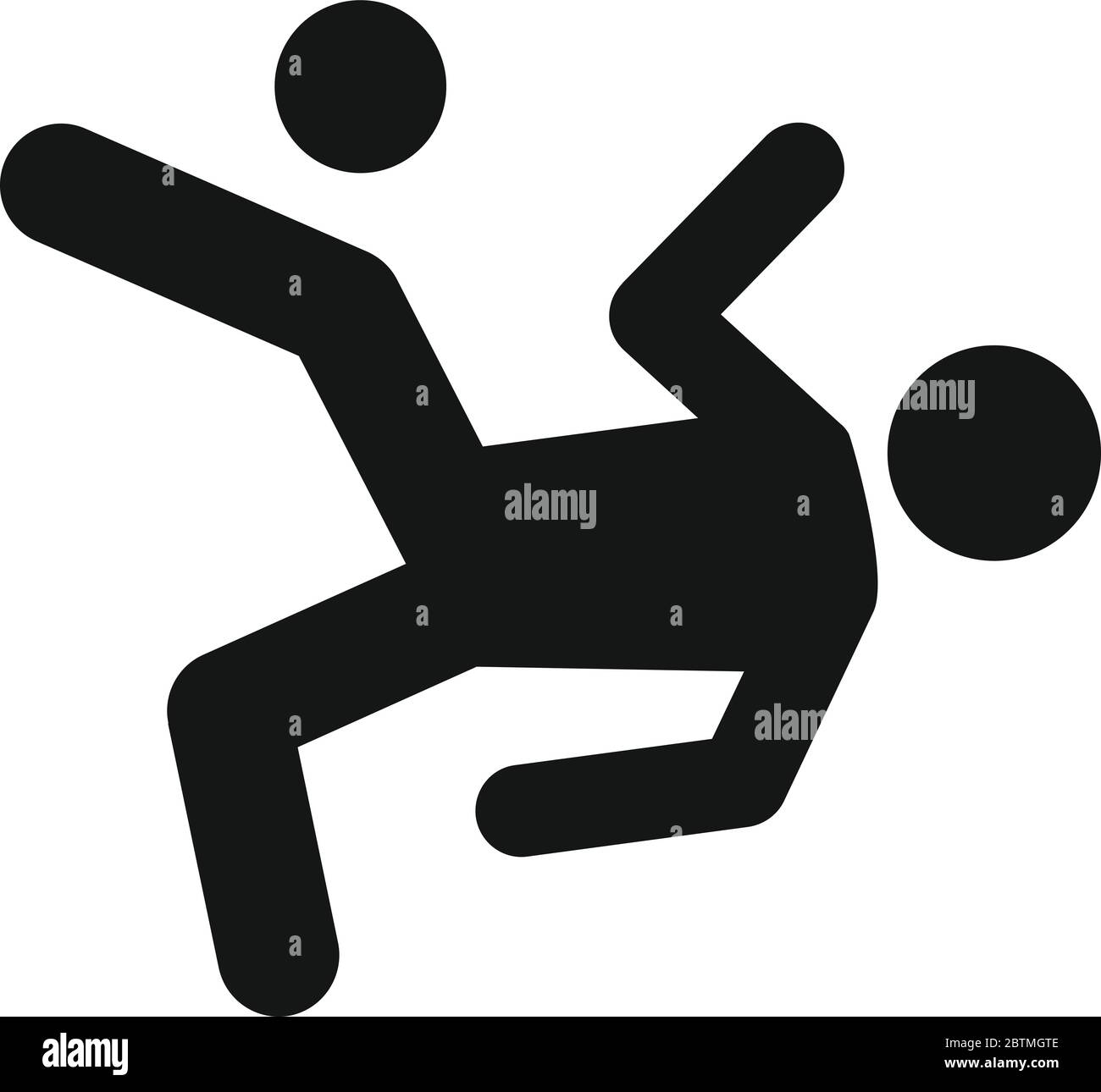 Over head soccer kick icon. Simple illustration of over head soccer ...