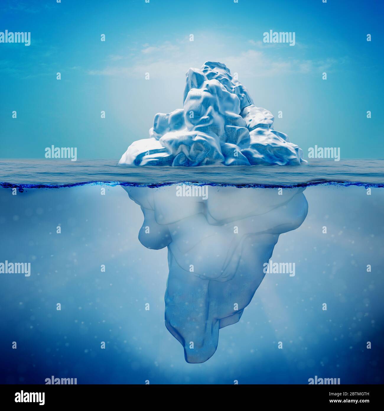 3d render of iceberg, water level side view Stock Photo - Alamy