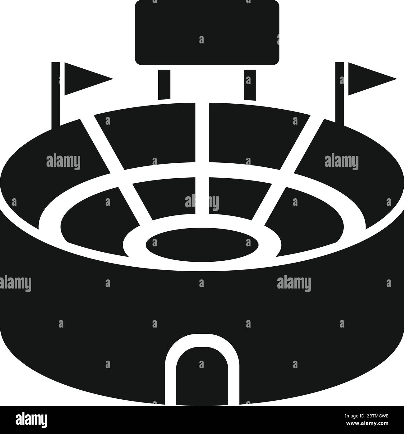 Soccer arena icon. Simple illustration of soccer arena vector icon for ...