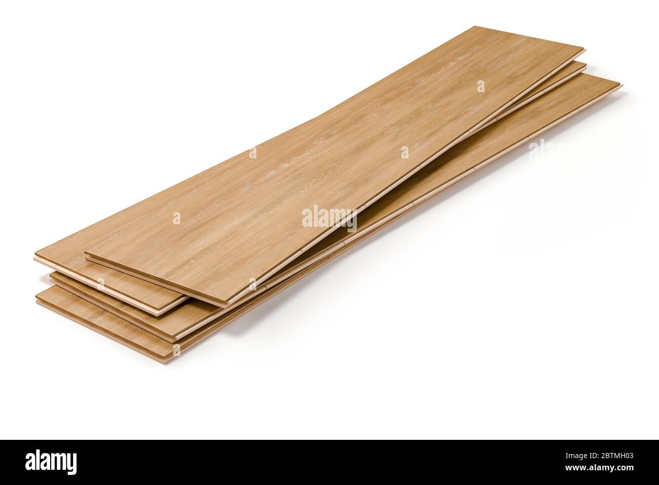 3d laminate wood floor tiles on white background Stock Photo - Alamy