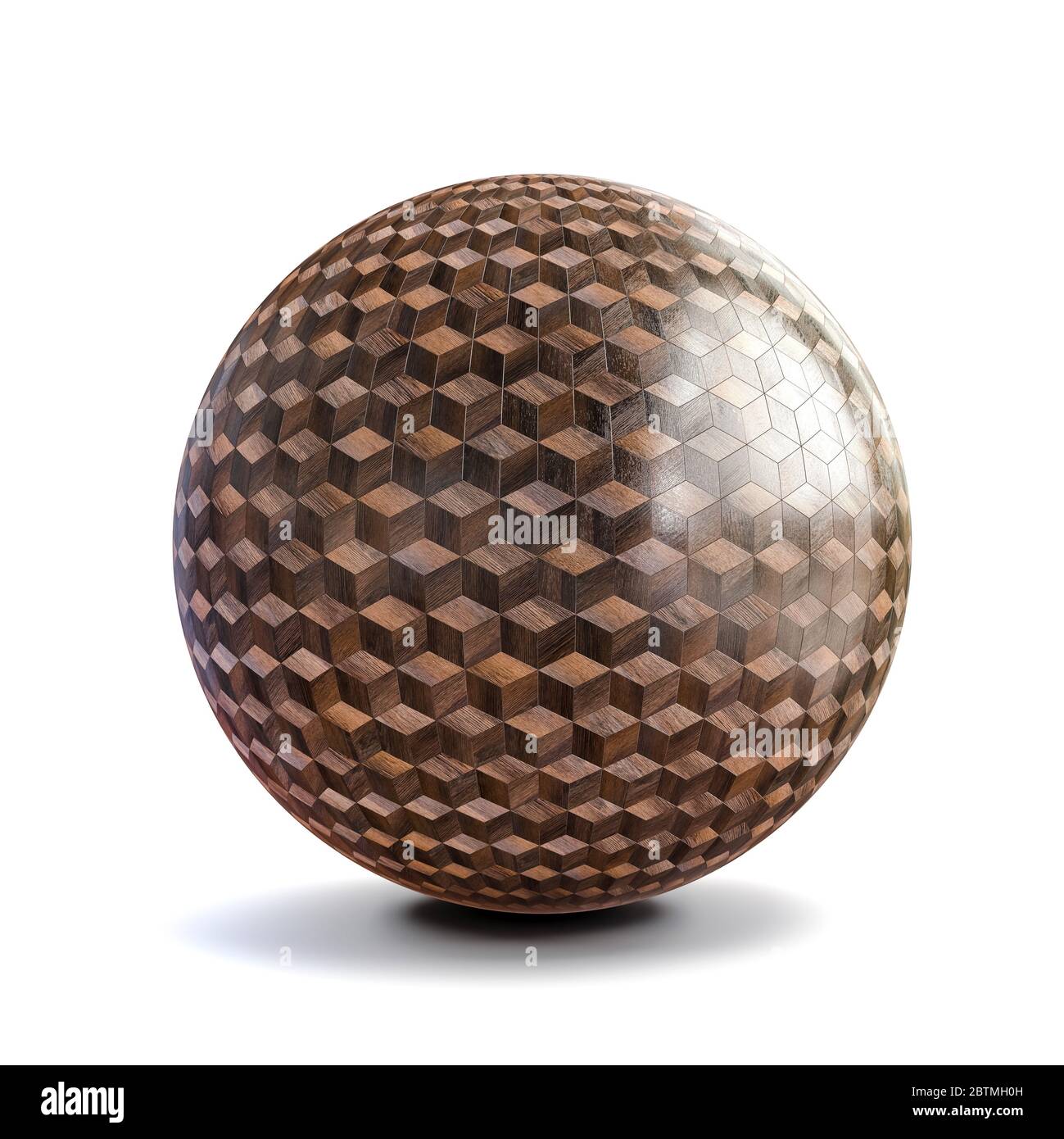 3d sphere with wood floor pattern material Stock Photo - Alamy