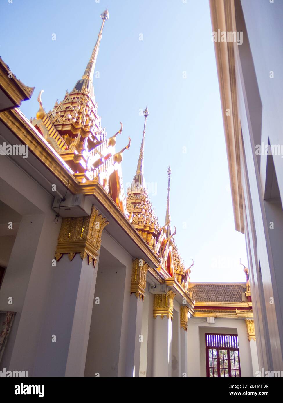 Loha Prasat Wat Ratchanatda temple in ฺBangkok Thailand Stock Photo - Alamy