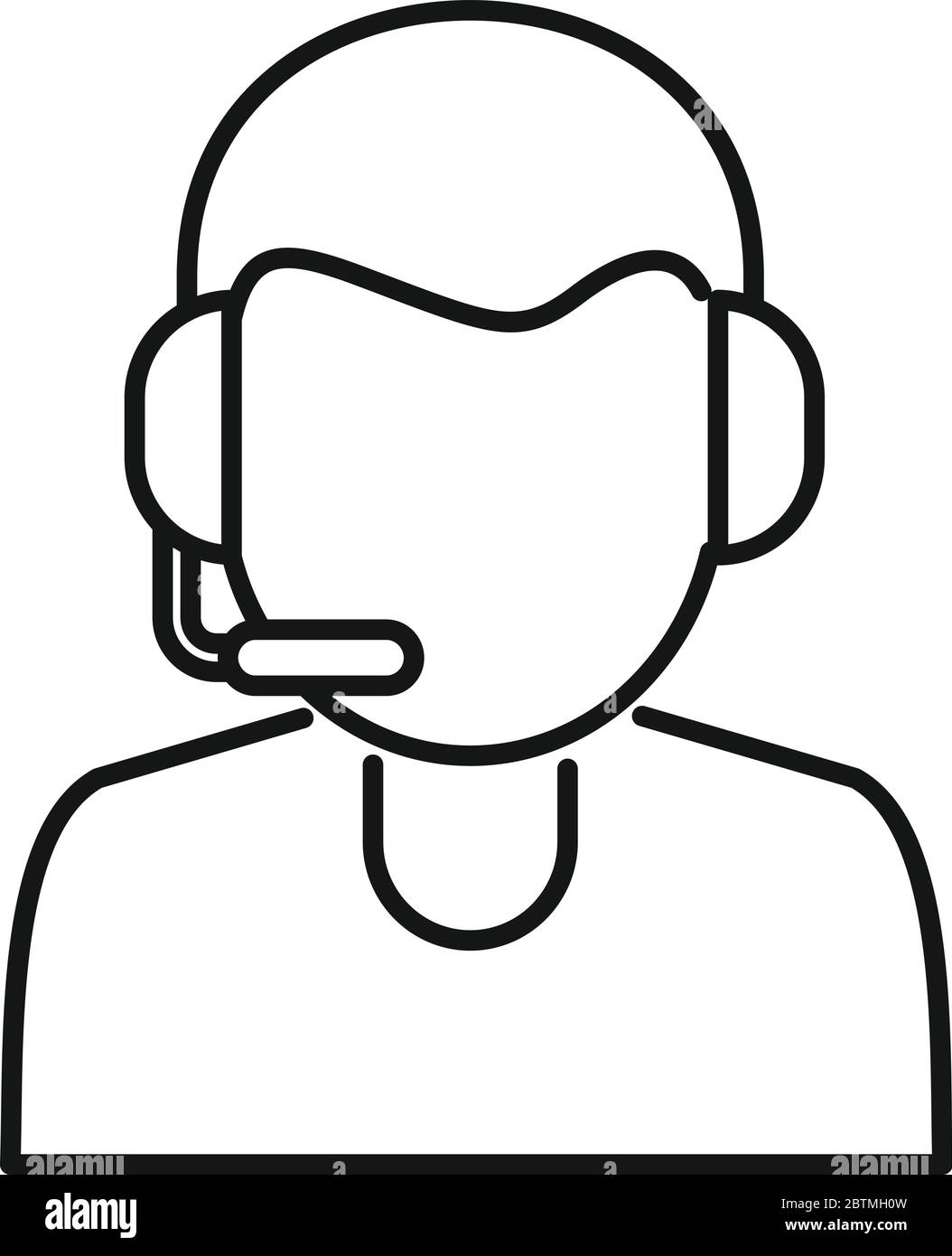 Soccer commentator icon. Outline soccer commentator vector icon for web ...