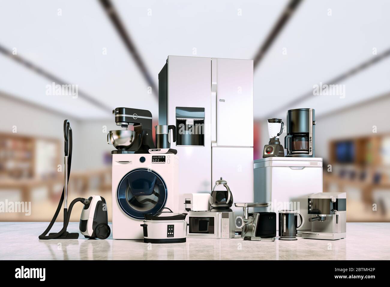3d render of home appliances collection set Stock Photo - Alamy