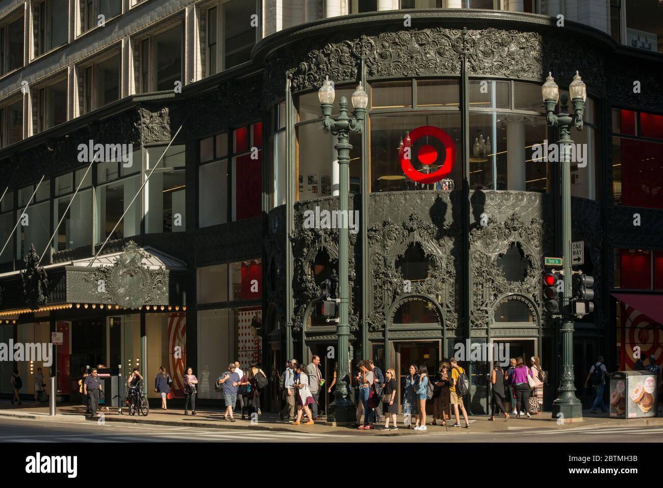 Sullivan Center northwest entrance, with its cast-iron ornamental work ...