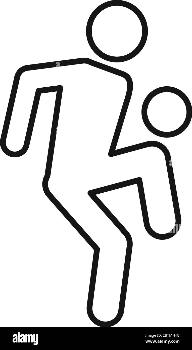 Soccer player playing icon. Outline soccer player playing vector icon ...