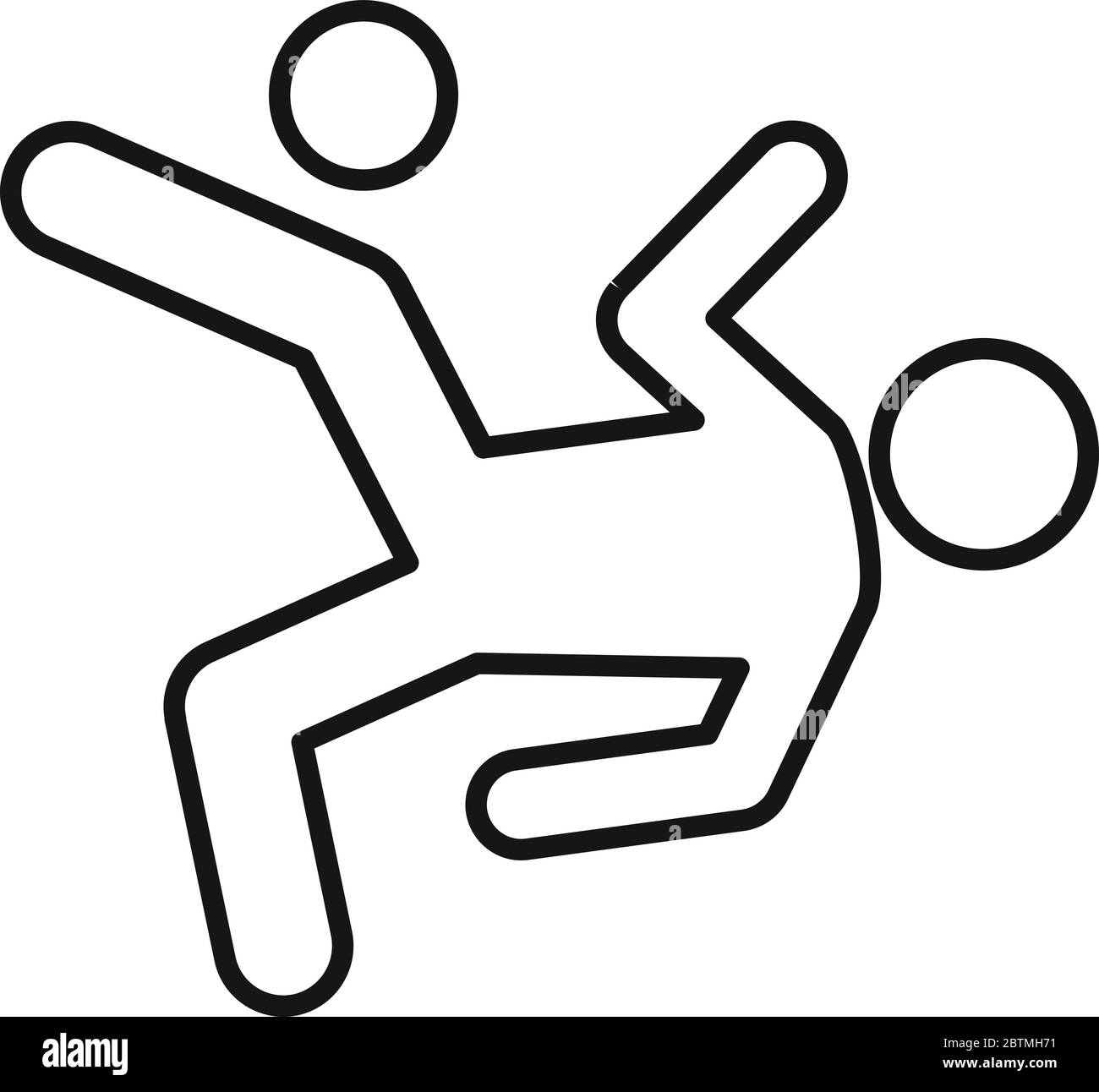 Over head soccer kick icon. Outline over head soccer kick vector icon ...