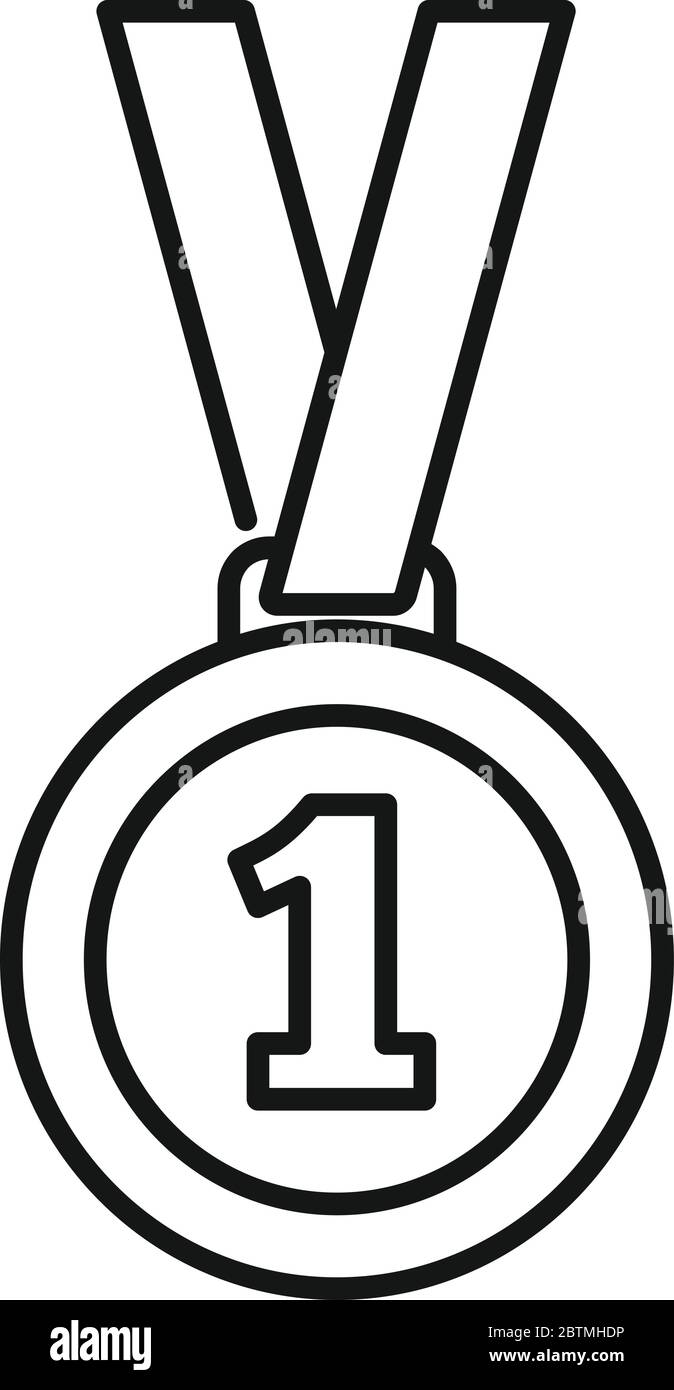 Soccer first place medal icon. Outline soccer first place medal vector ...