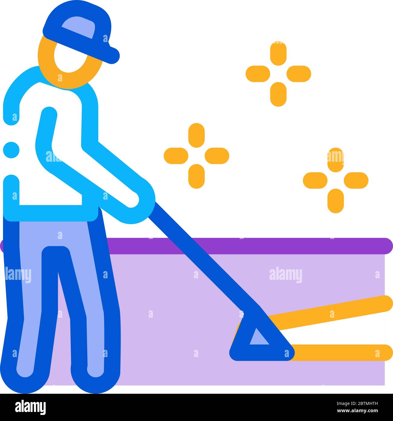 carpet cleaner worker icon vector outline illustration Stock Vector ...