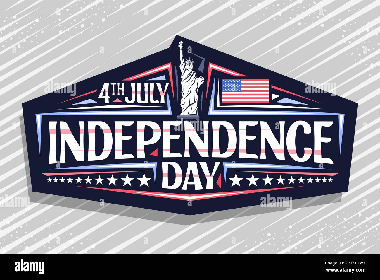 Vector logo for Independence Day, dark decorative stamp with ...