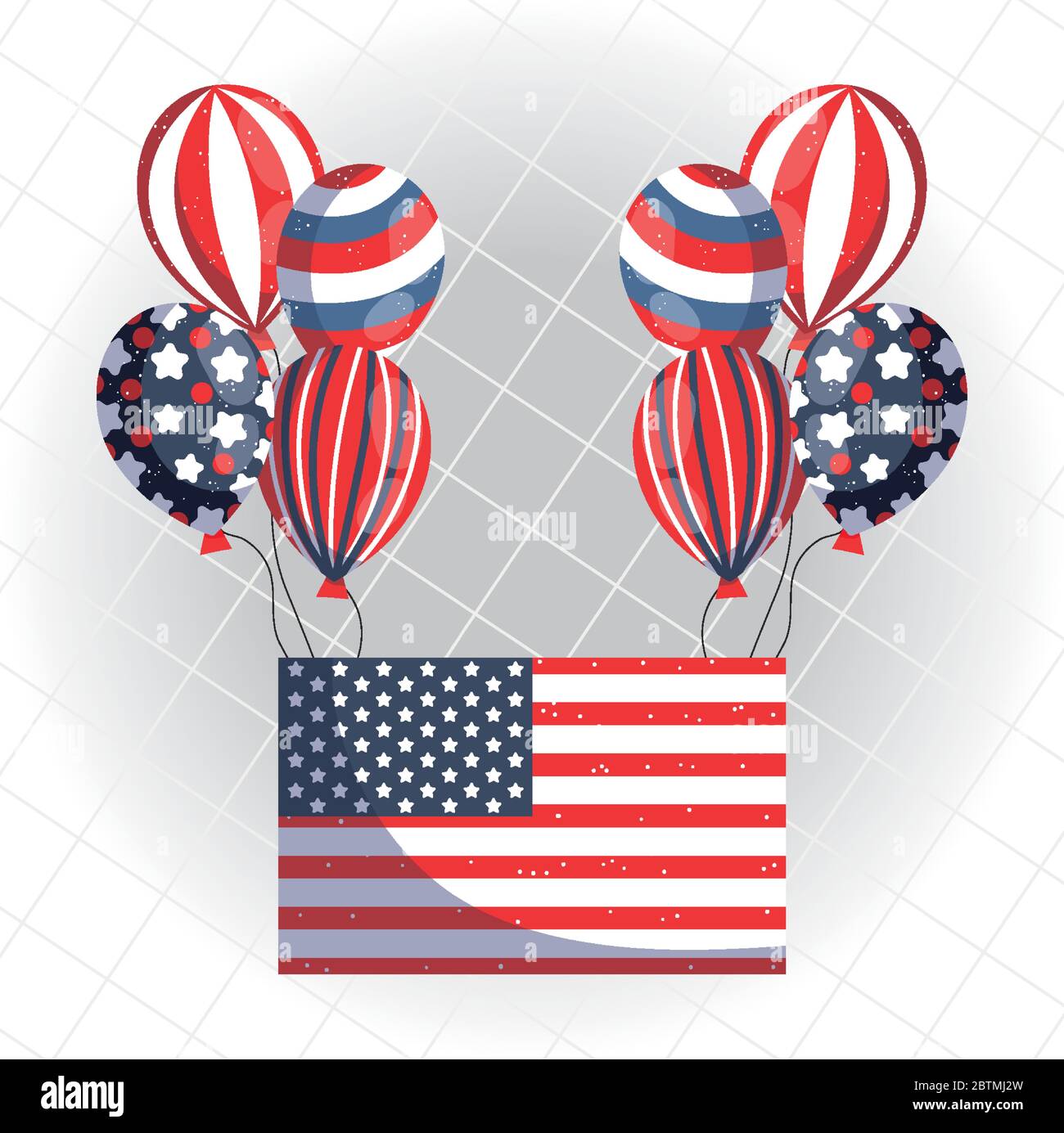 Flag with balloons design, Happy memorial day holiday and patriotic ...