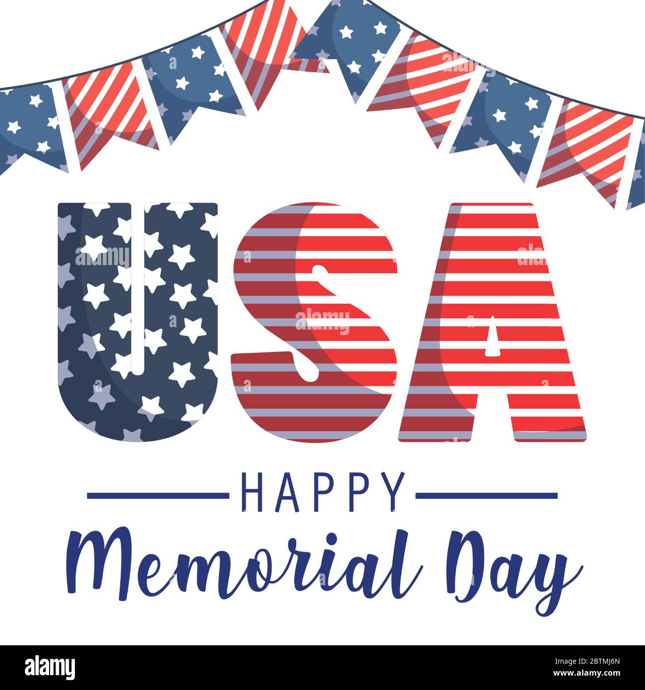 usa and banner pennant design, Memorial day holiday and patriotic theme ...