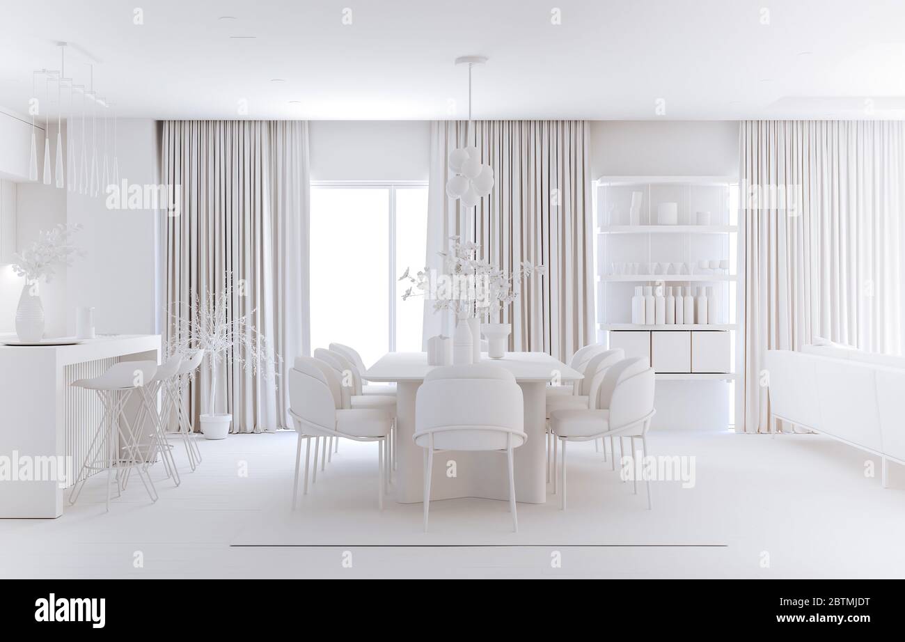 3d render of beautiful interior render Stock Photo - Alamy