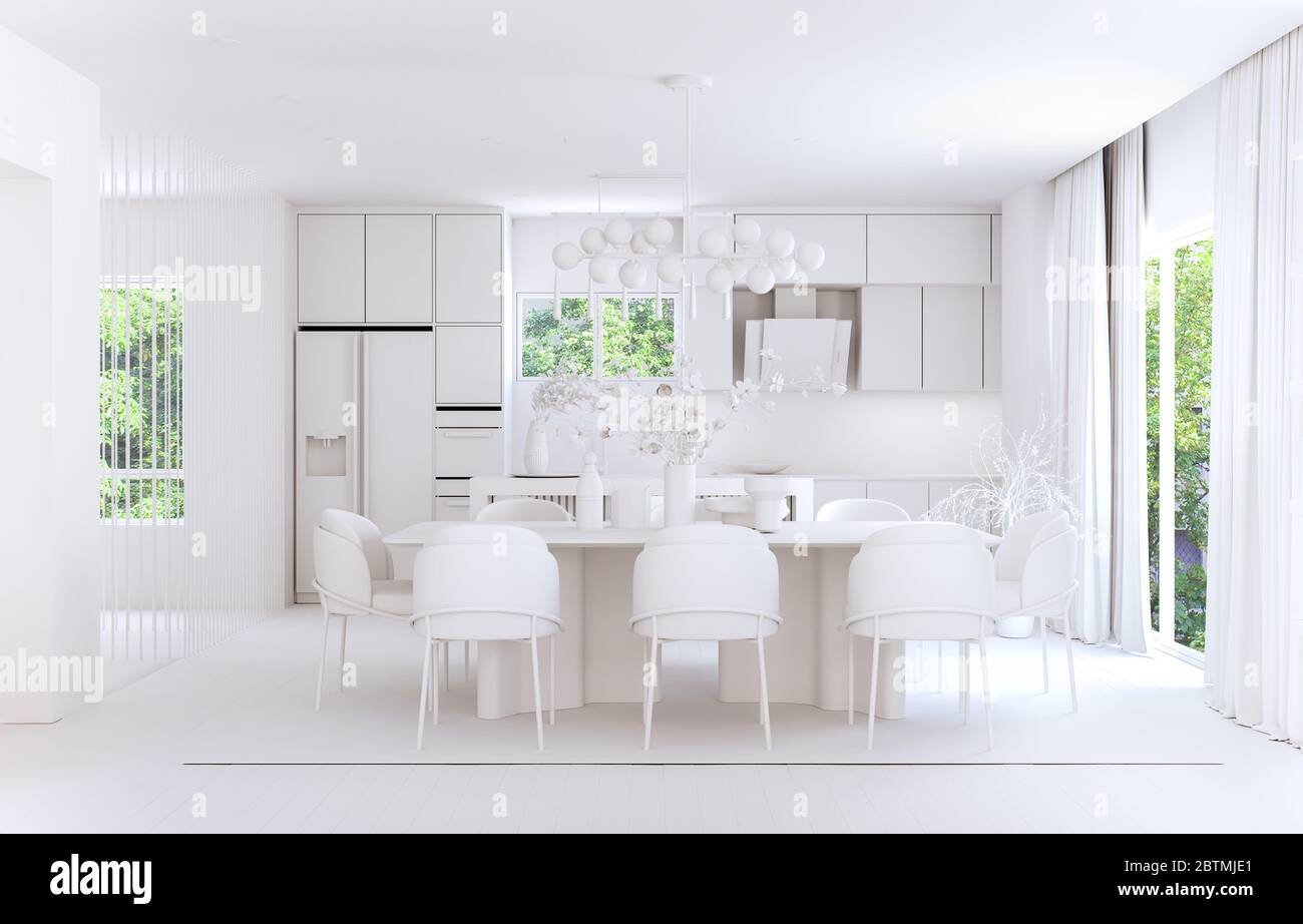 3d render of beautiful interior render Stock Photo - Alamy