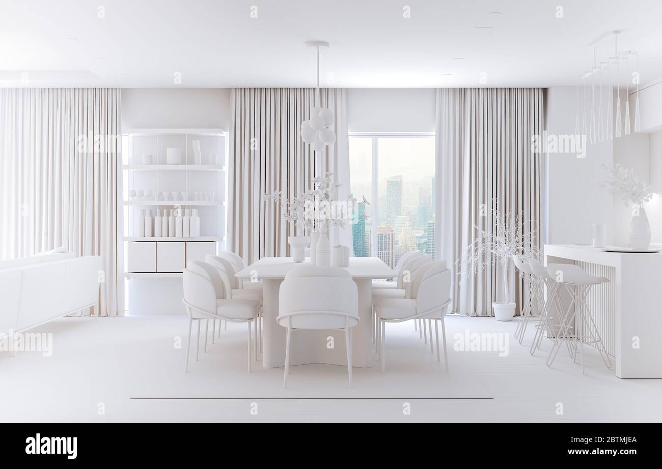 3d render of beautiful interior render Stock Photo - Alamy