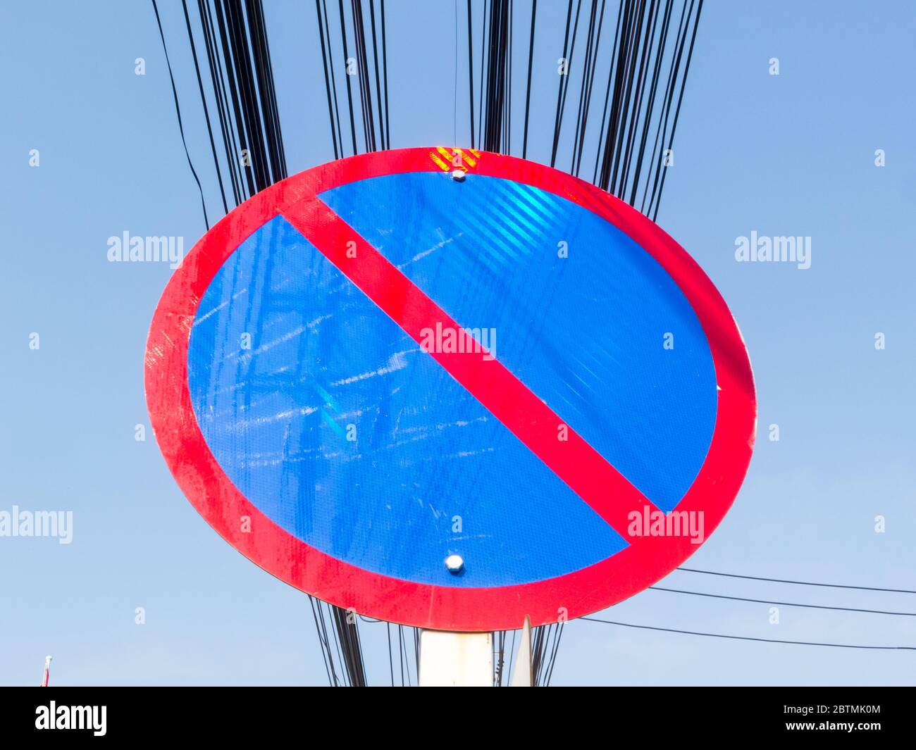 Stop sign and electrical wires Stock Photo - Alamy
