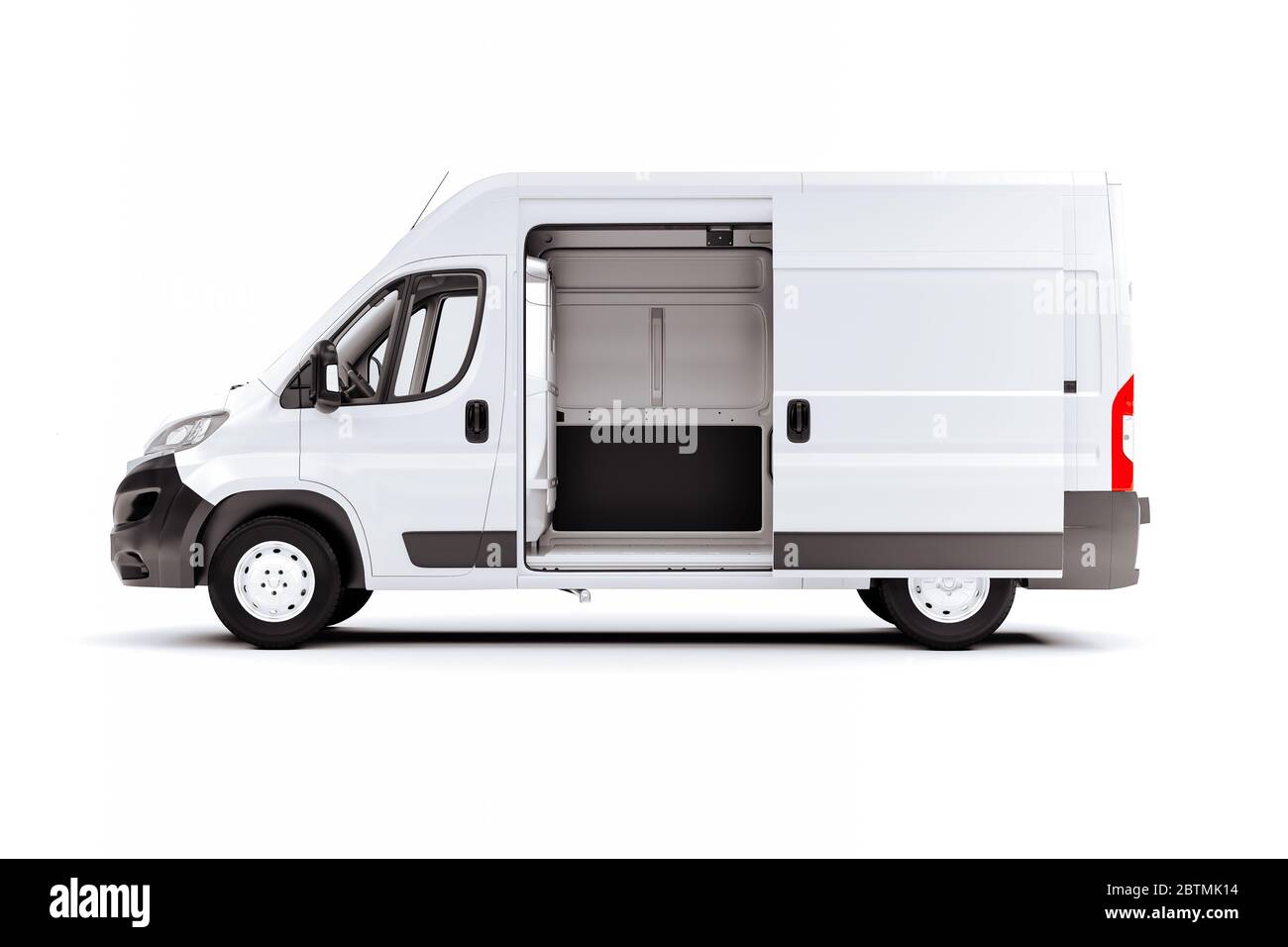 3d render of white van vehicle on white background Stock Photo - Alamy
