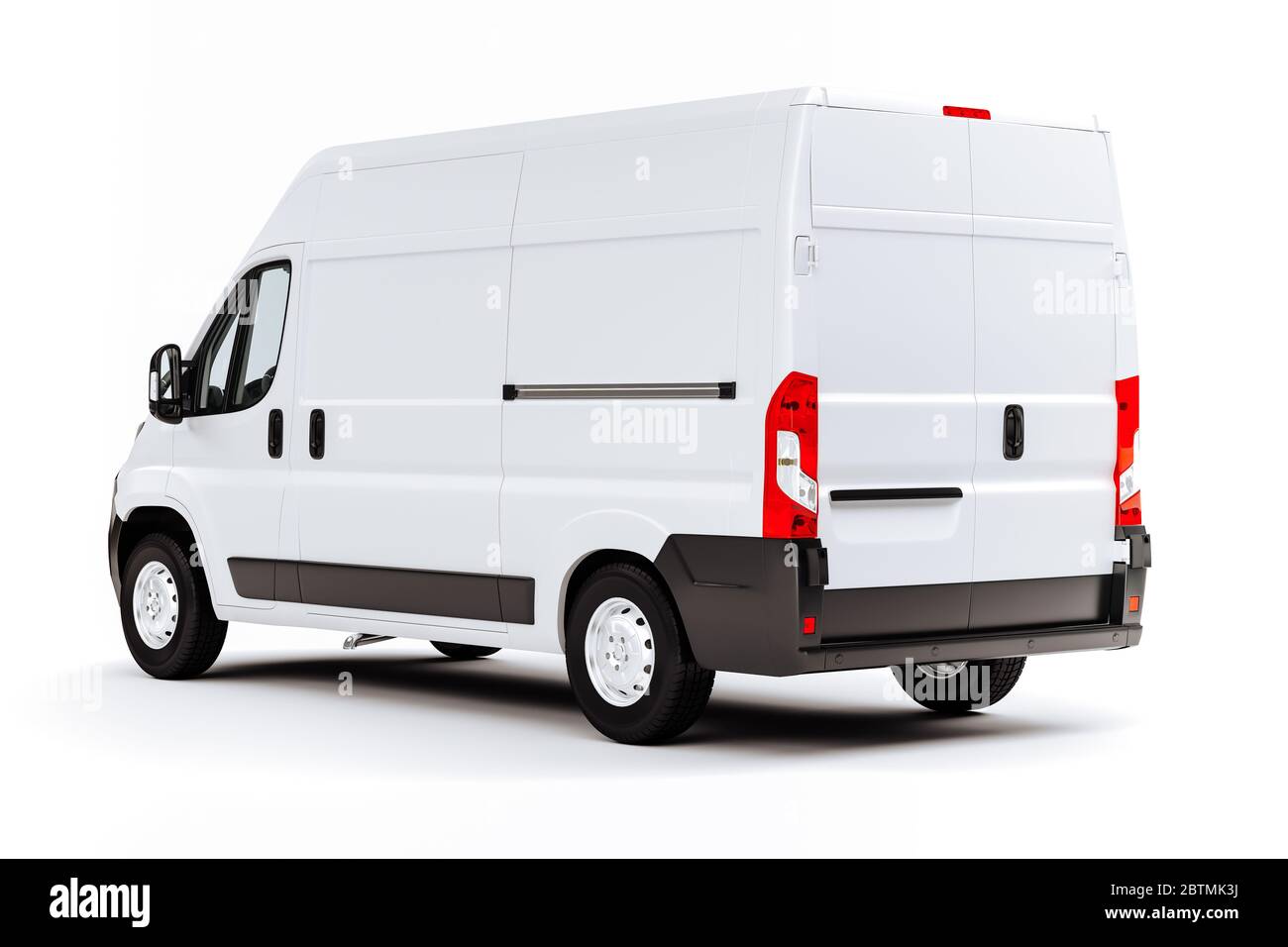 3d render of white van vehicle on white background Stock Photo - Alamy