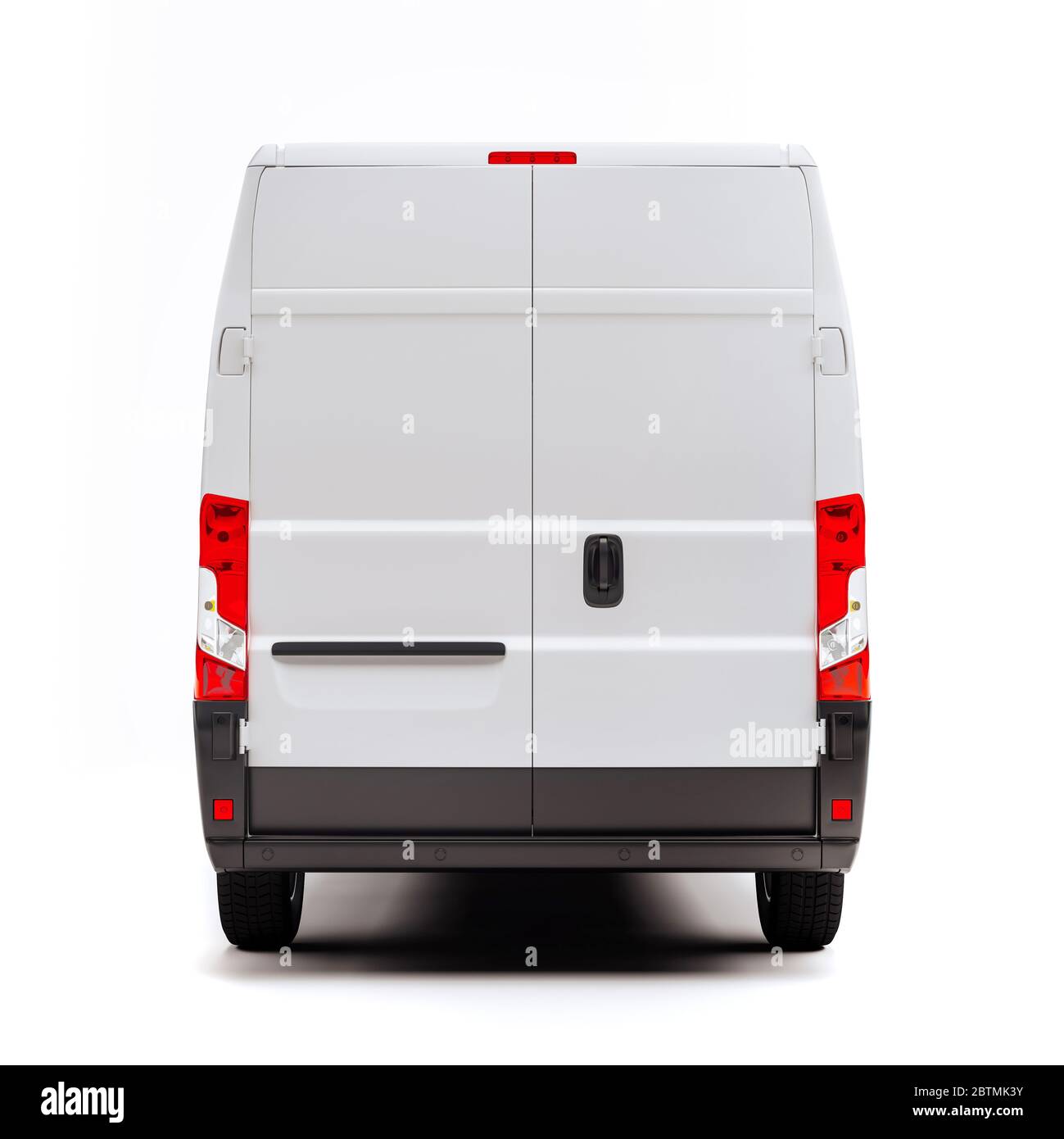 3d render of white van vehicle on white background Stock Photo - Alamy