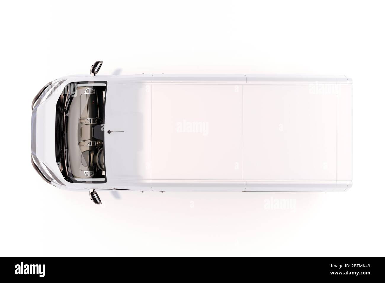 3d render of white van vehicle on white background Stock Photo - Alamy