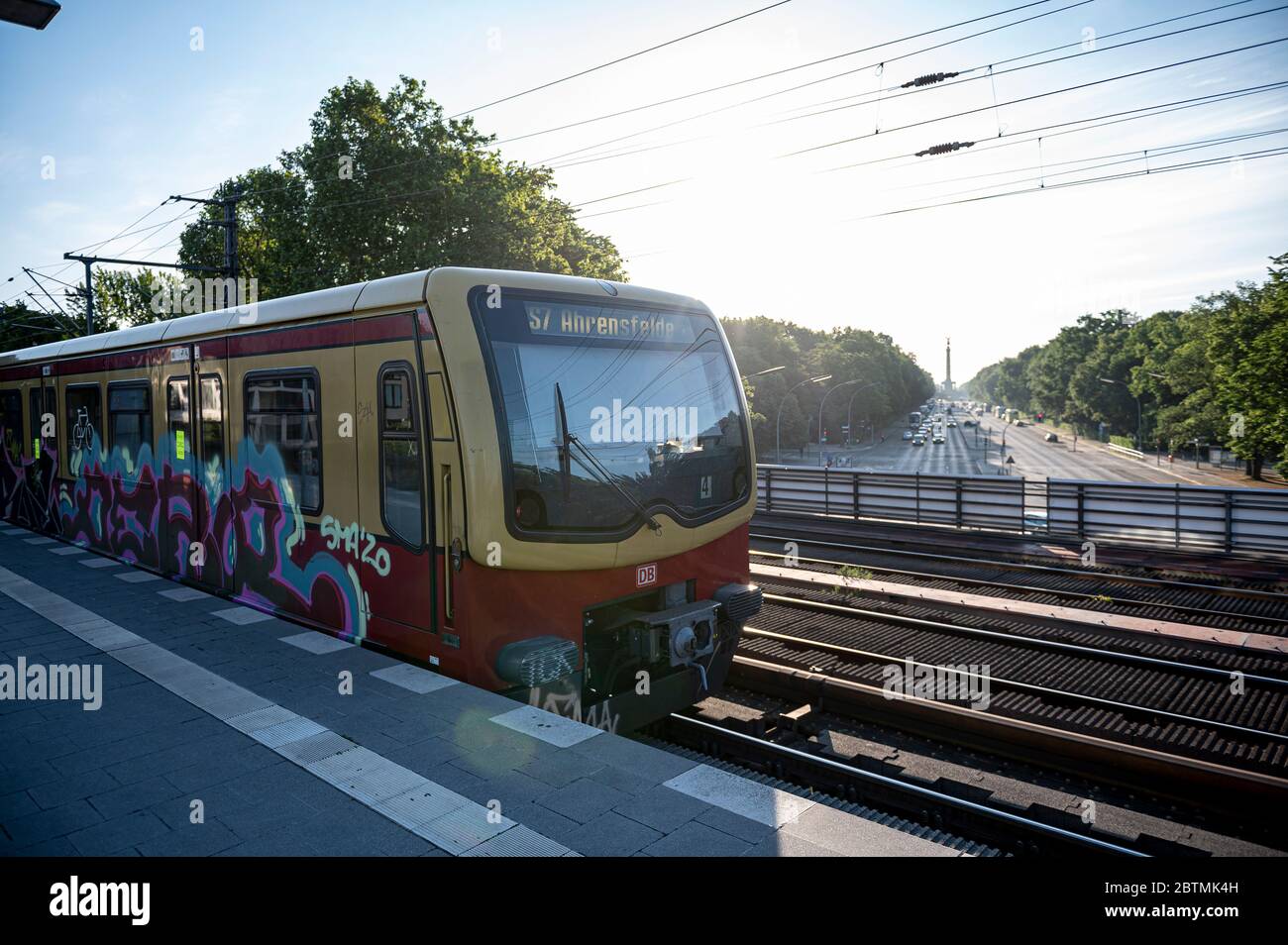 Berlin, Germany. 27th May, 2020. An S-Bahn (suburban train) enters the ...