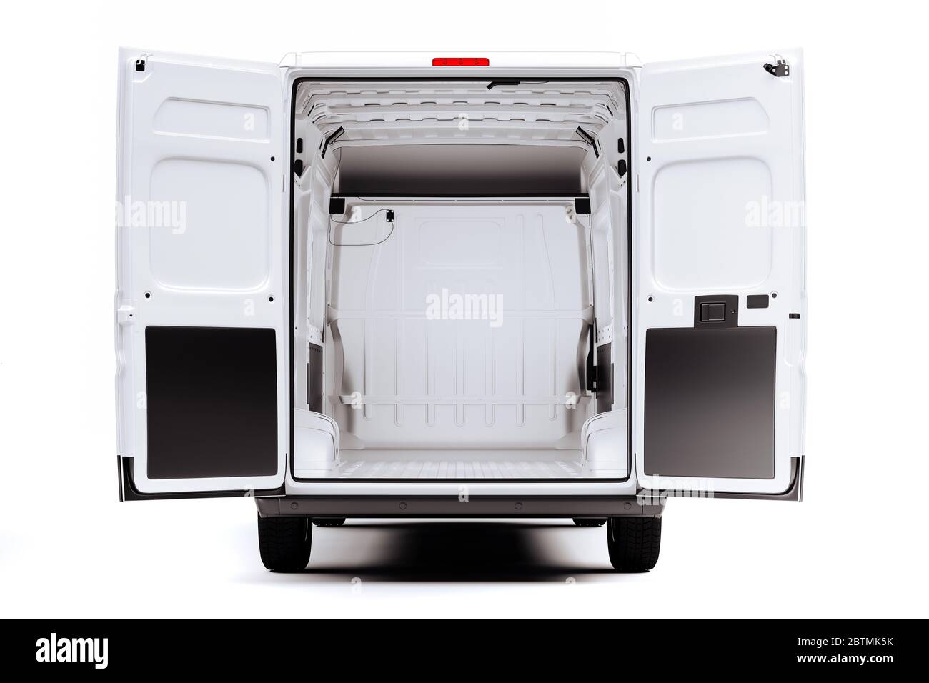 3d render of white van vehicle on white background Stock Photo - Alamy