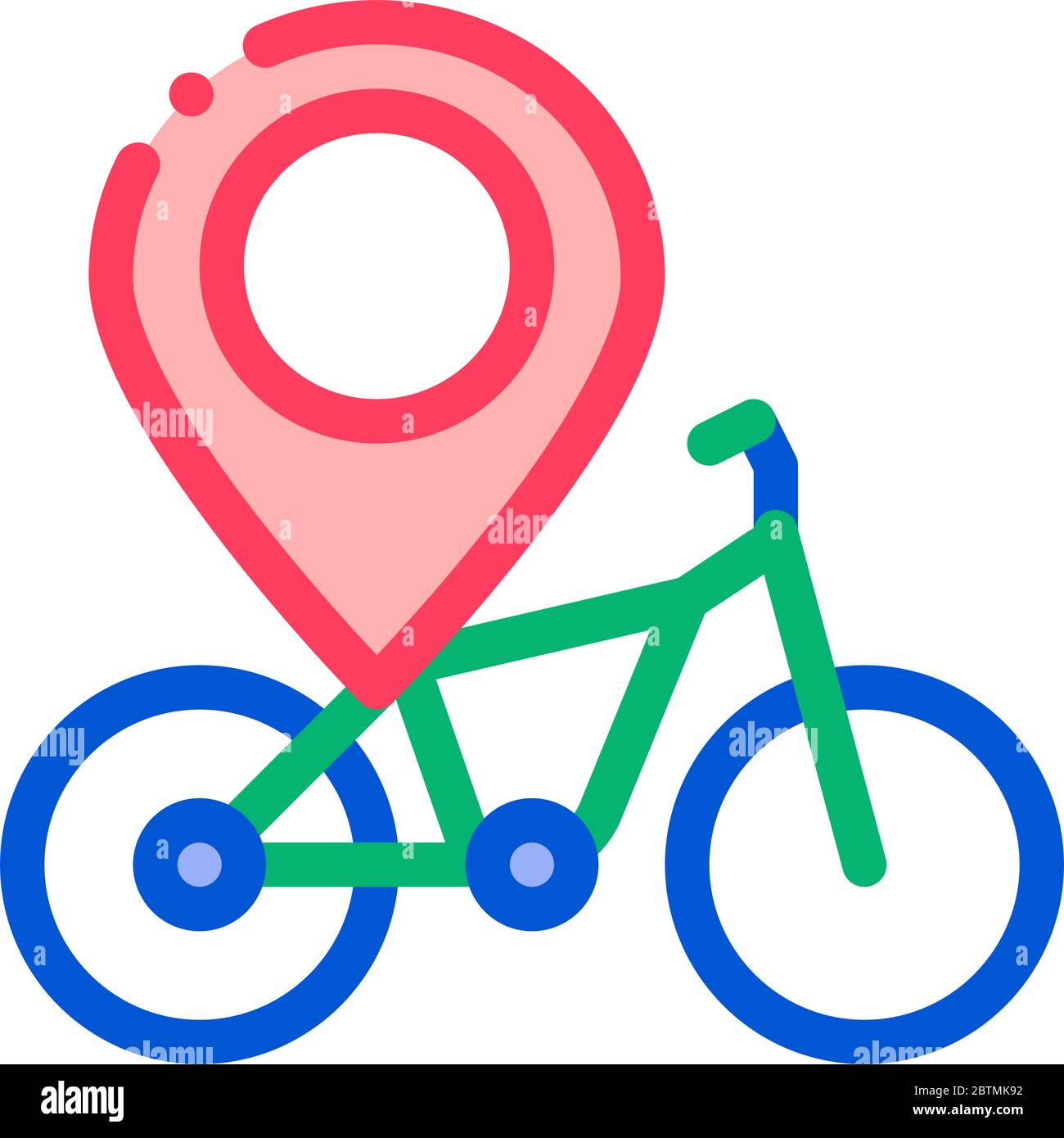 geolocation bike icon vector outline illustration Stock Vector Image ...
