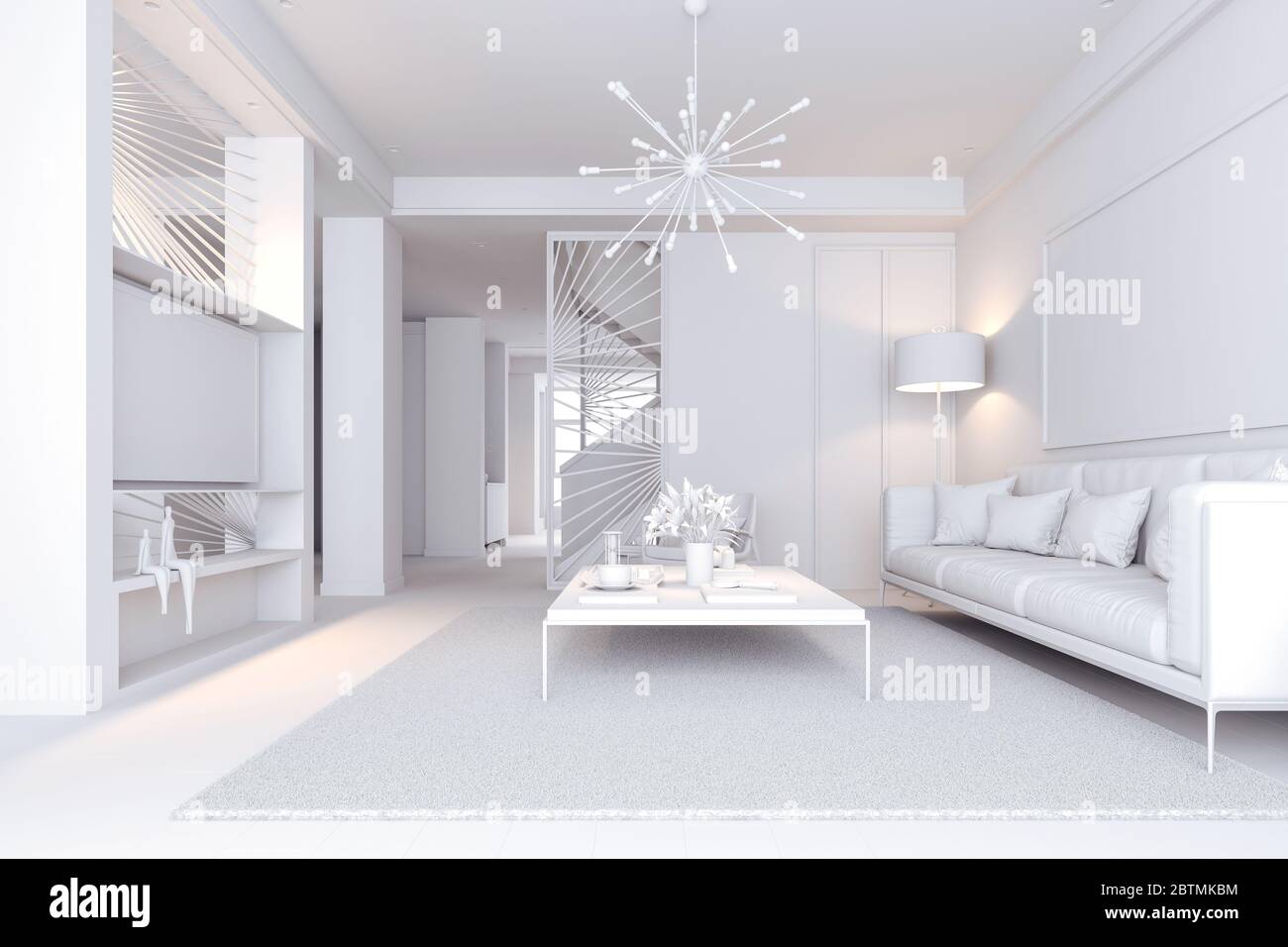 3d render of beautiful interior render Stock Photo - Alamy