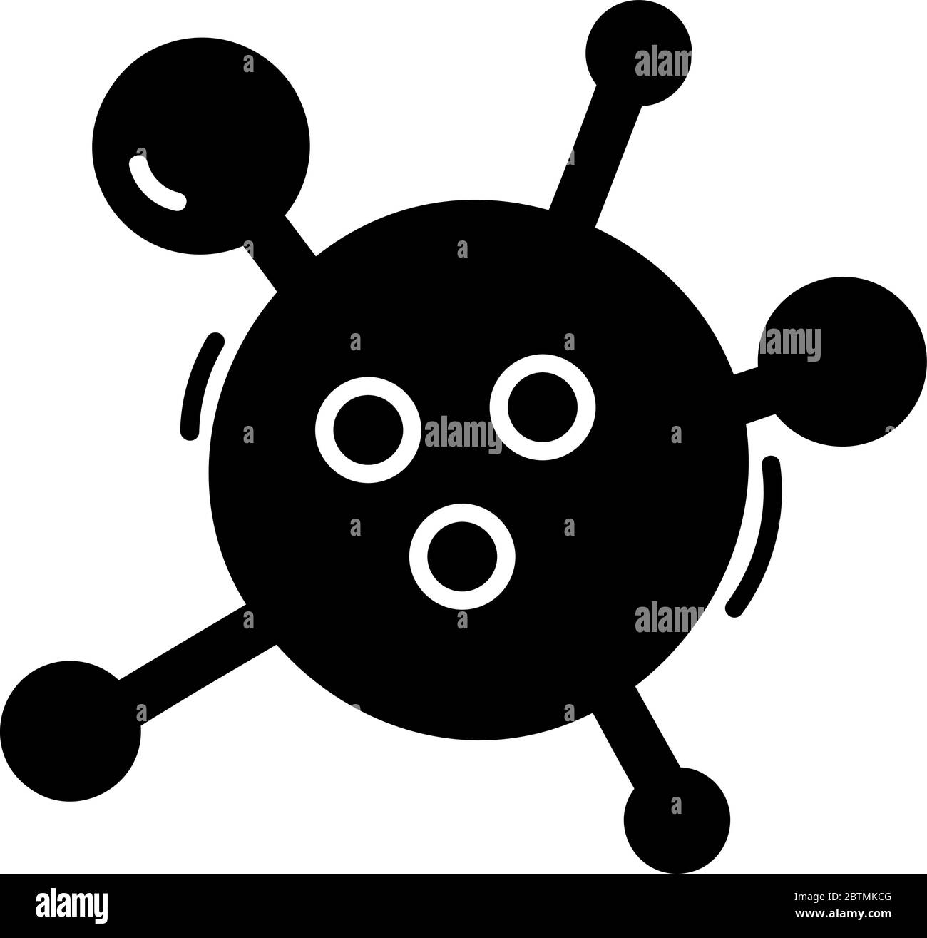 Black bacteria virus of coronavirus vector icon illustration isolated ...