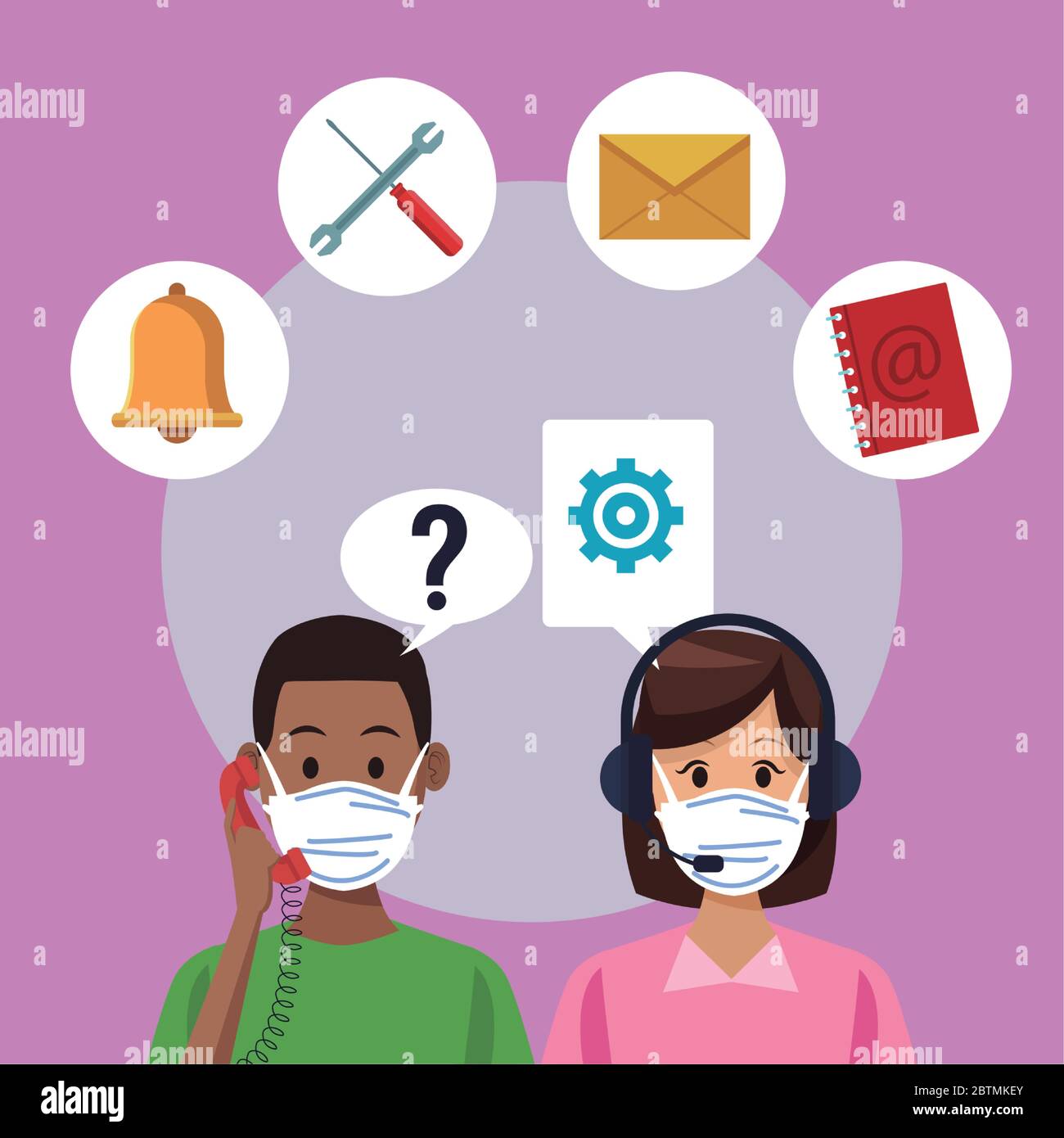 Masked couple Stock Vector Images - Alamy