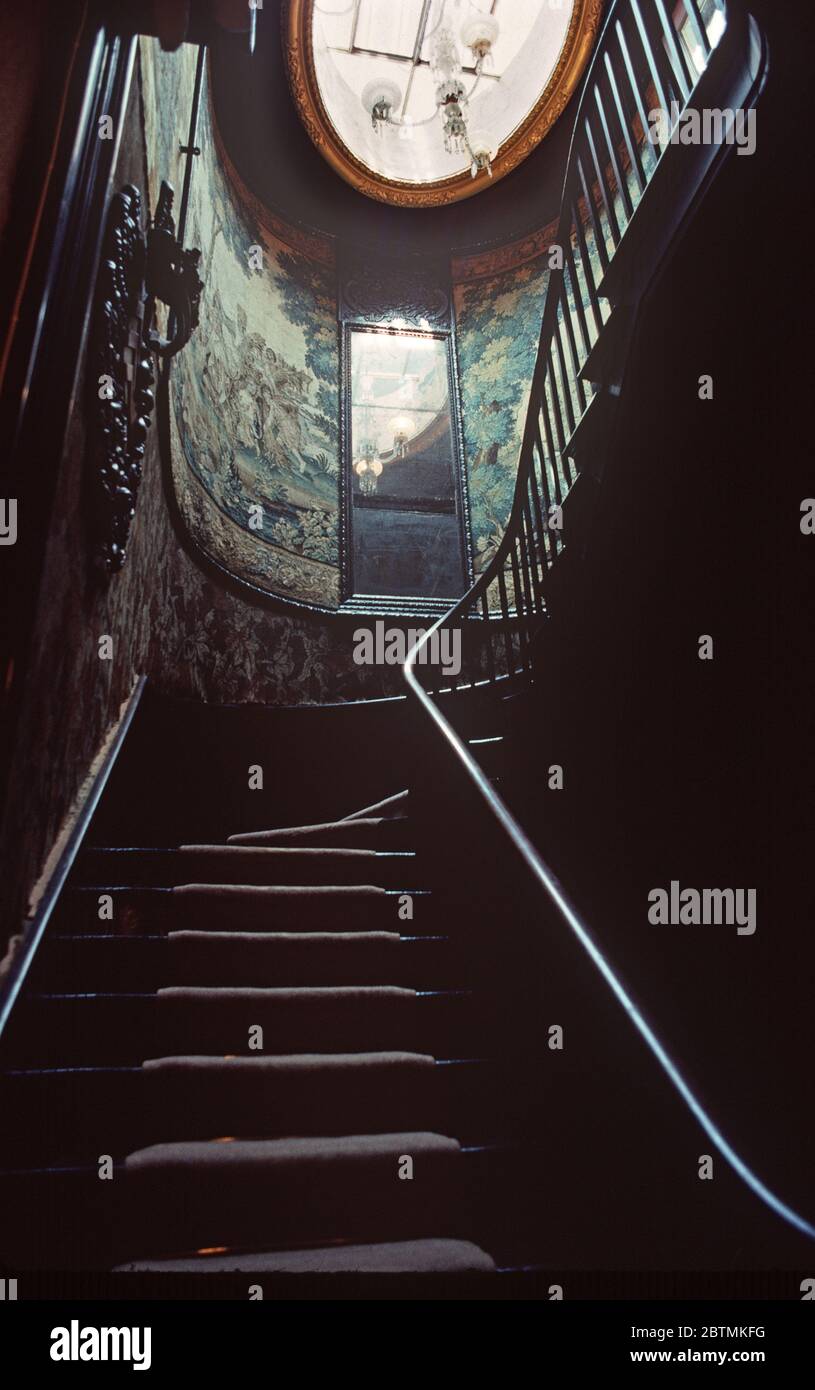 Staircase in Hauteville House, St Petit Port, Guernsey, Channel Islands ...