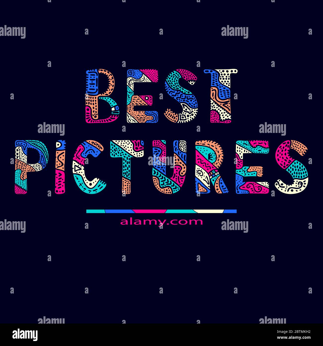 Best Pictures. Multicolor doodle vertical isolate inscription ...