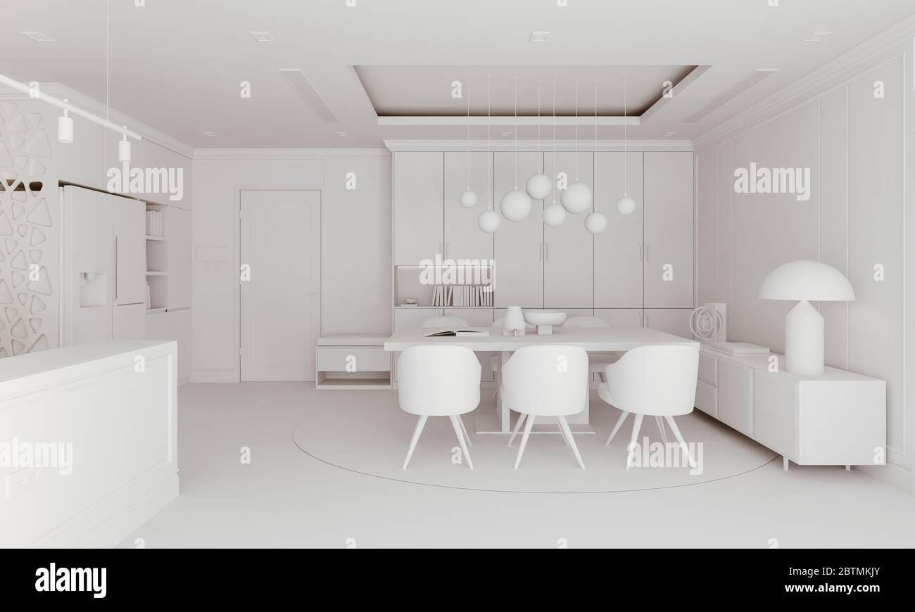 3d render of beautiful interior render Stock Photo - Alamy