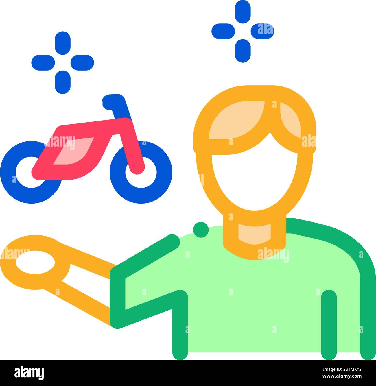 desire man to rent bike icon vector outline illustration Stock Vector ...