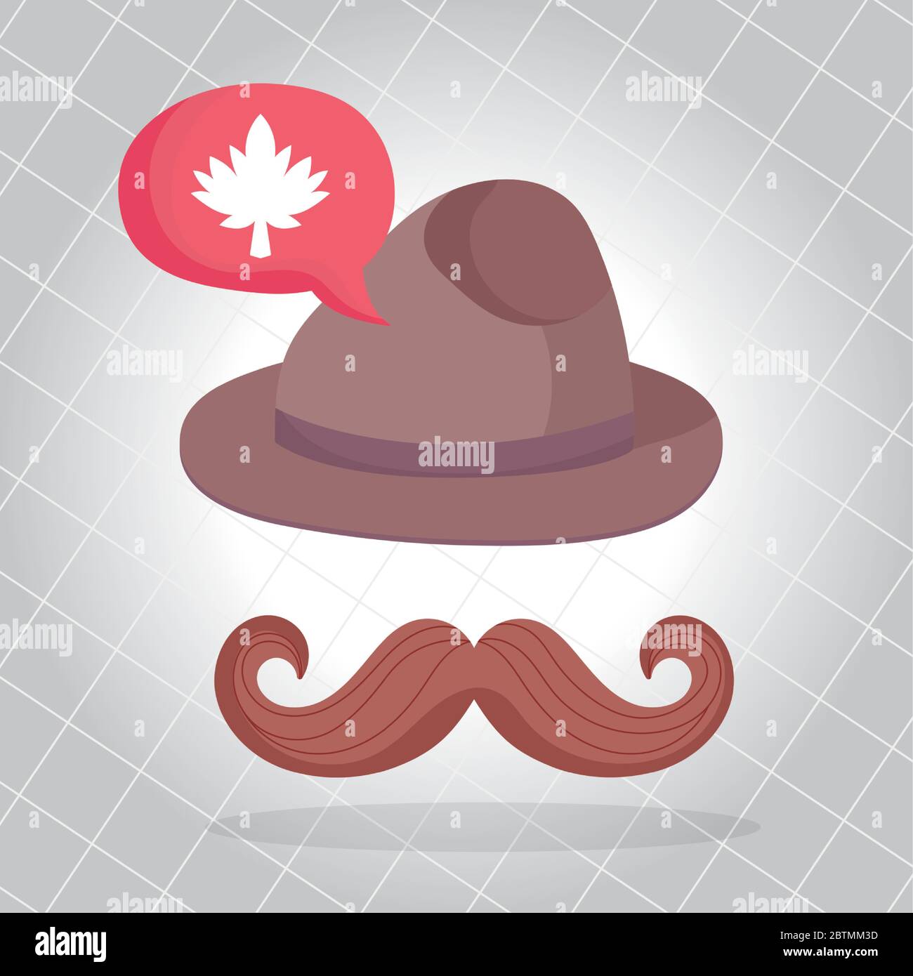 Canadian hat with mustache and maple leaf bubble design, Happy canada ...
