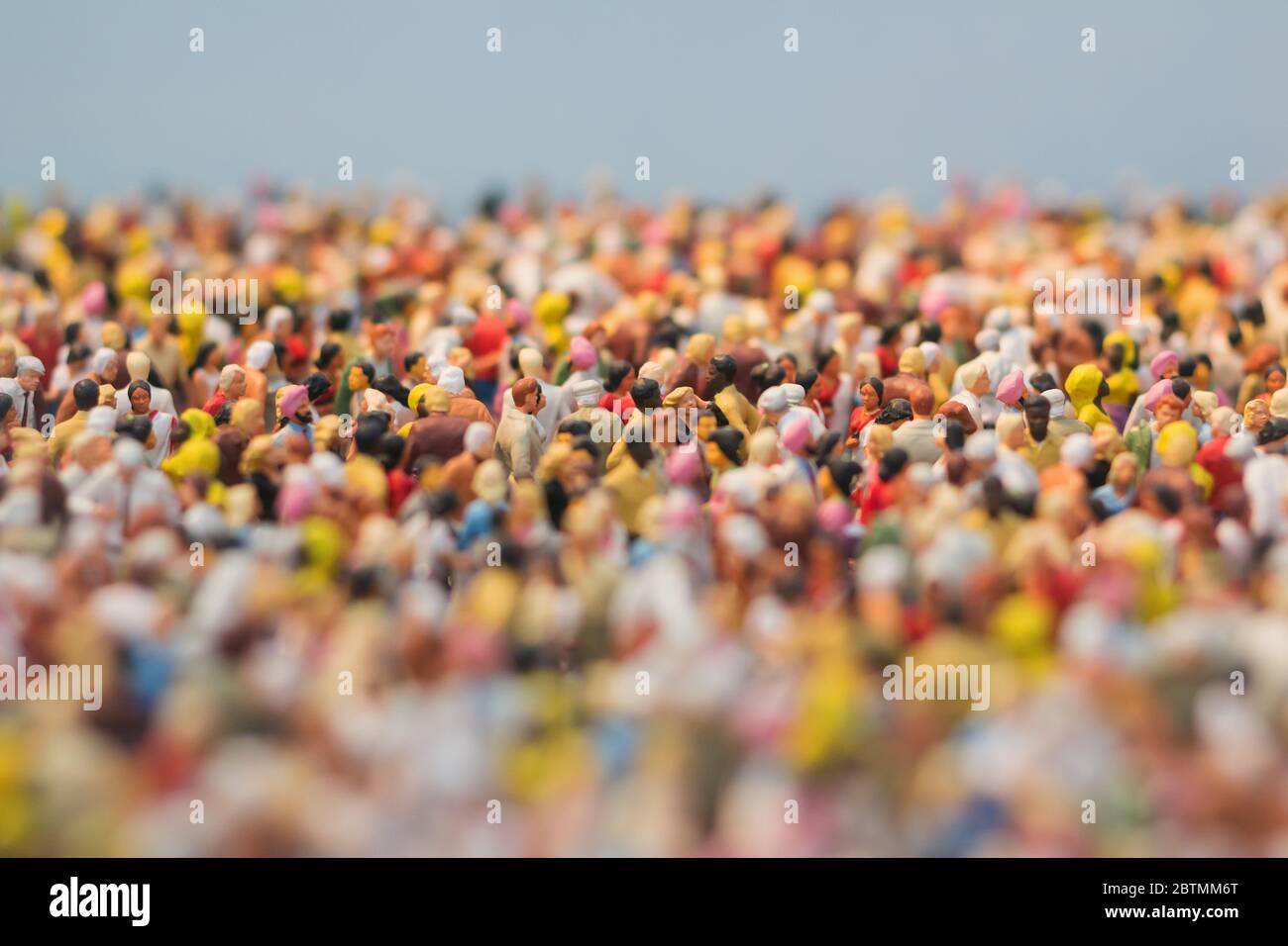 Colorful miniature crowd. Multiracial gathering of people Stock Photo ...