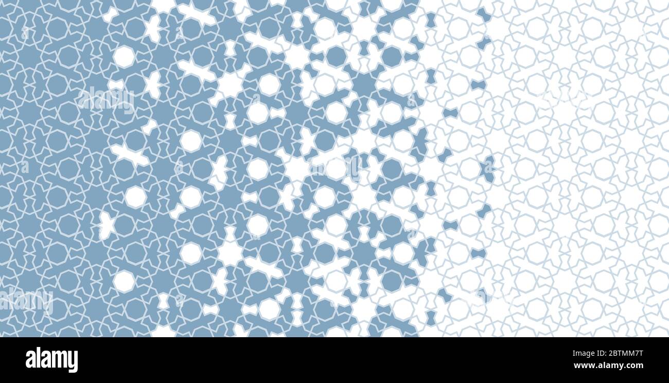Arabic, islamic blue border. Mosaic seamless vector pattern. Geometric ...