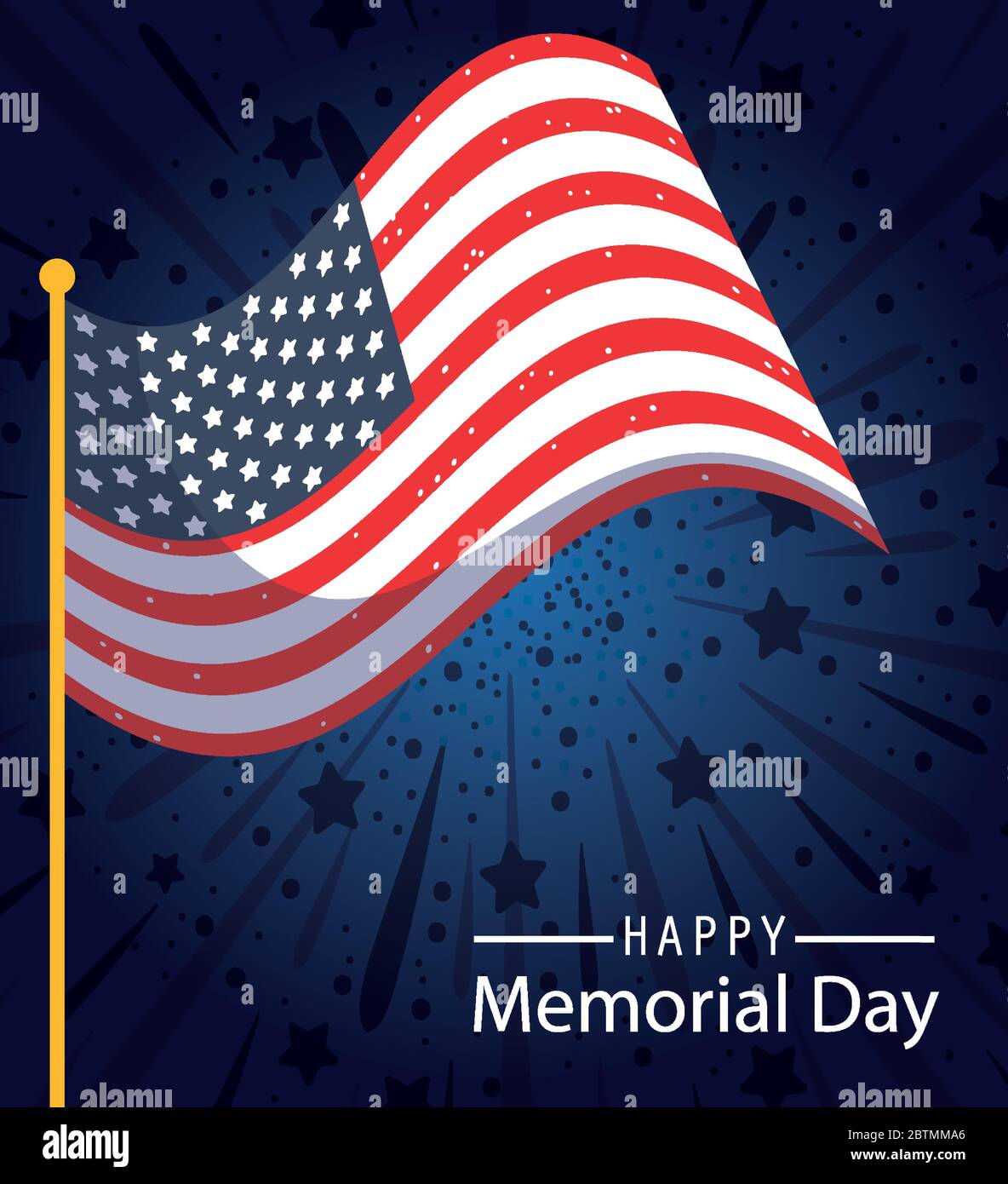 Flag design, Happy memorial day holiday and patriotic theme Vector ...