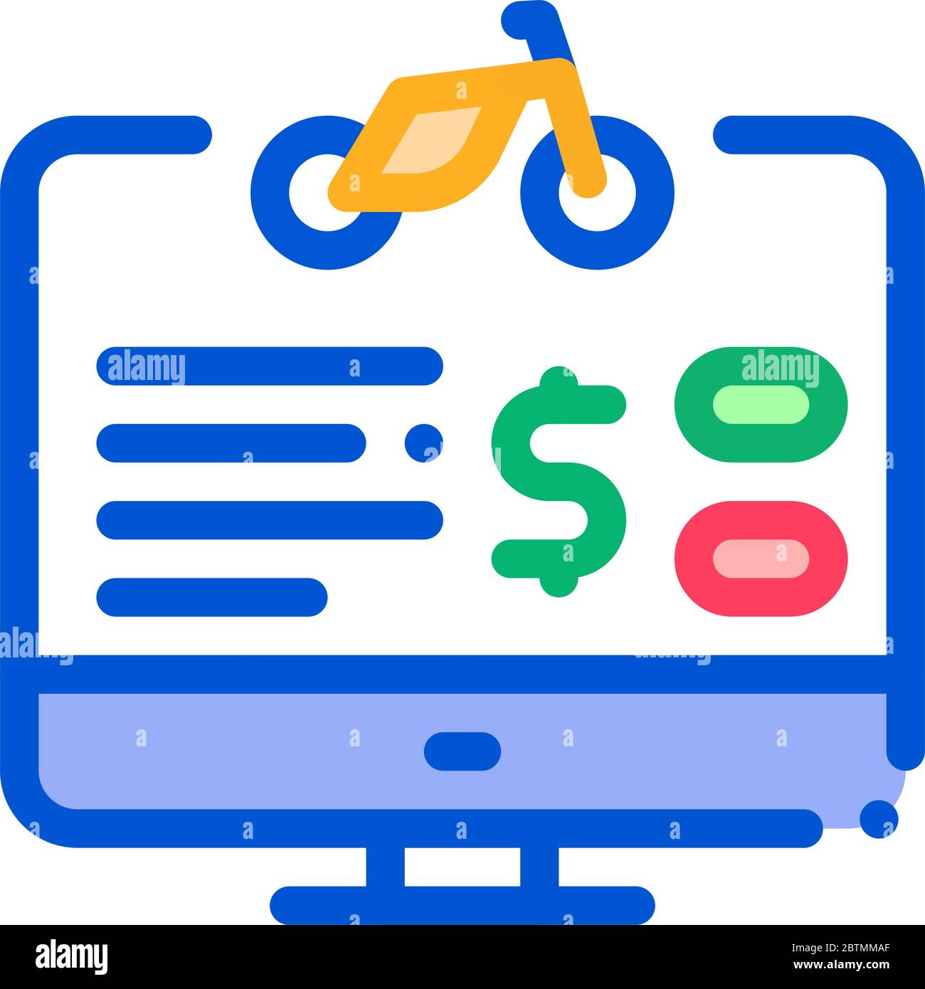 bike sharing services computer option icon vector outline illustration ...