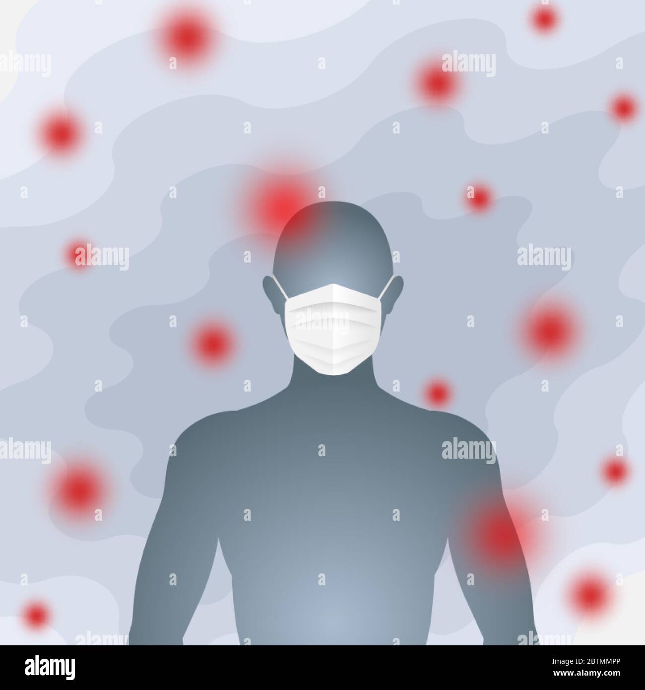 Man wearing protective face masks prevent disease, virus infections ...