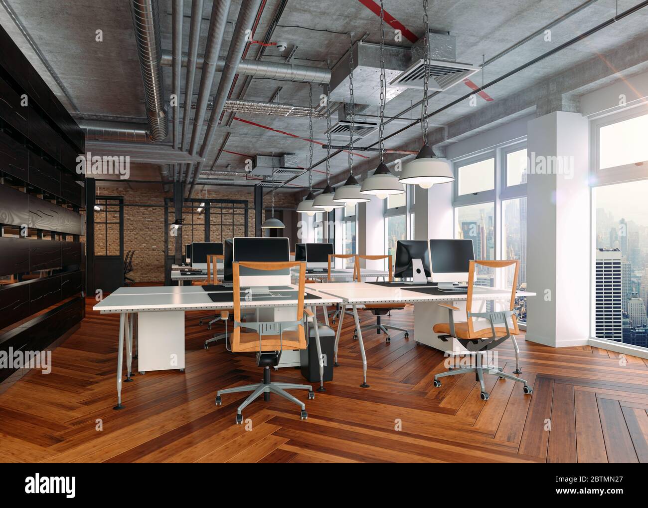 3d render of modern office interior Stock Photo - Alamy