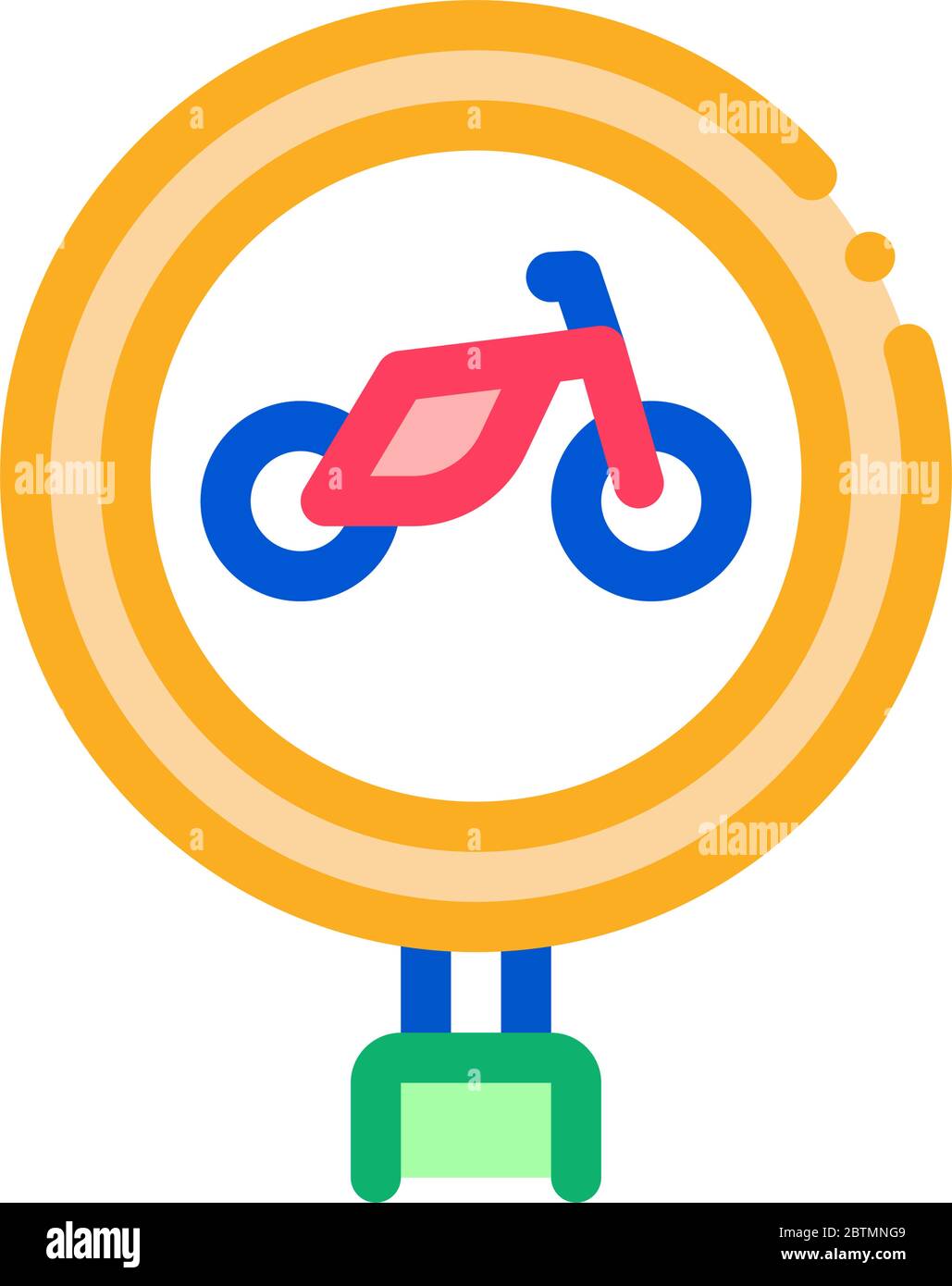 road sign bike icon vector outline illustration Stock Vector Image ...