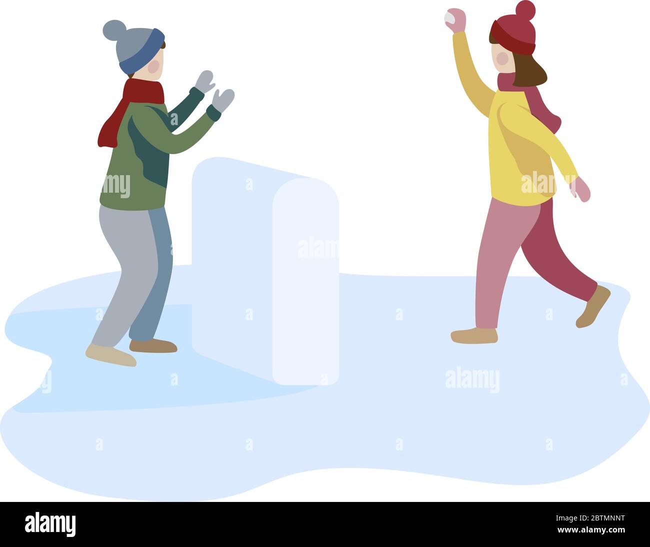 Snowball Fight Cartoon Illustration High Resolution Stock Photography ...