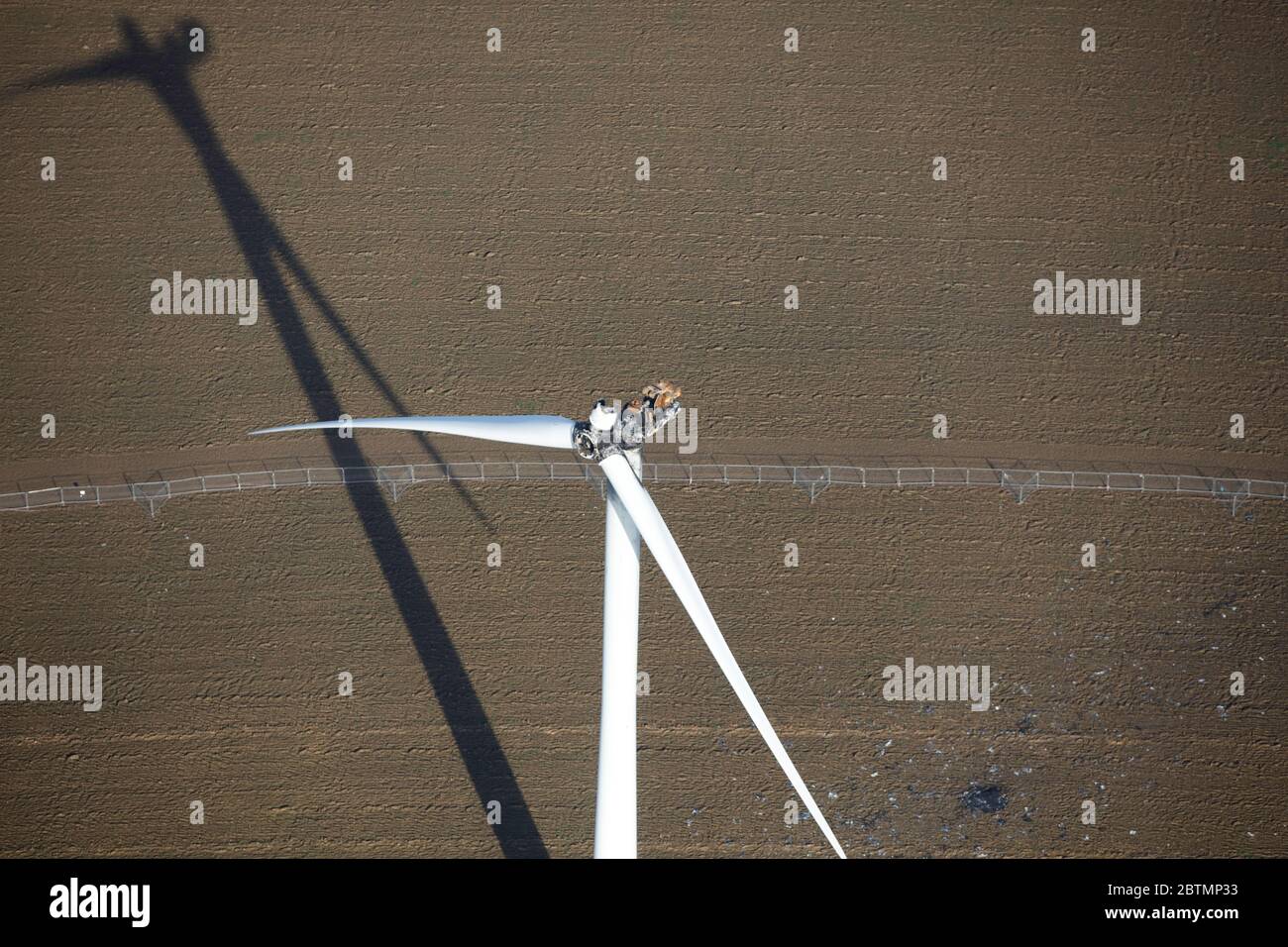 Aerial View of a Damaged Wind Turbine in England, UK Stock Photo - Alamy