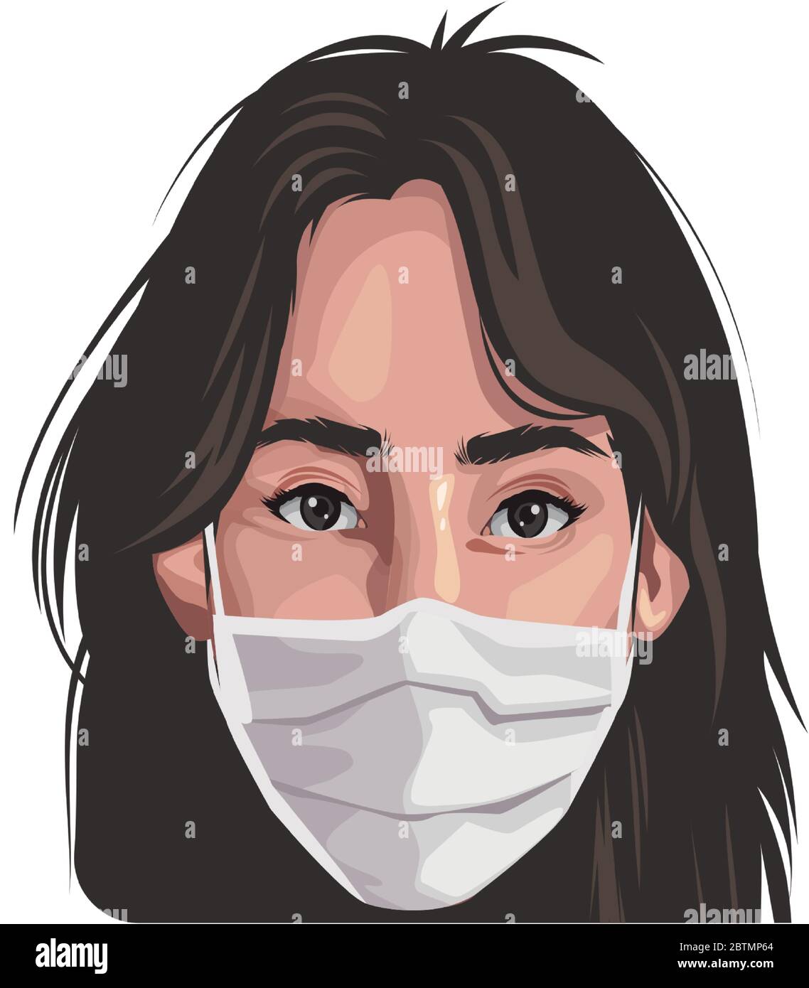 woman using fase mask ,covid19 protection Stock Vector Image & Art - Alamy