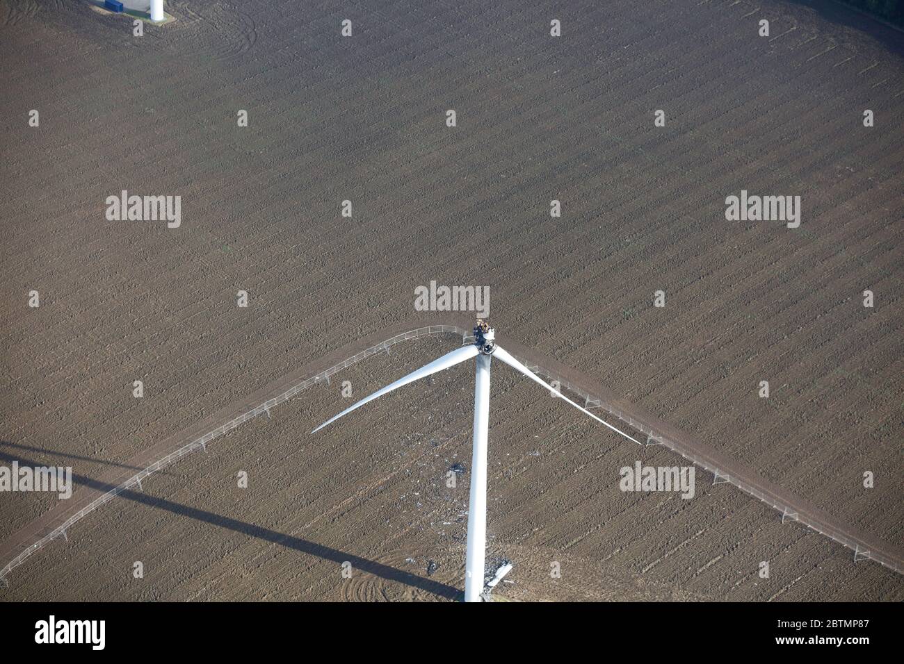 Aerial View of a Damaged Wind Turbine in England, UK Stock Photo - Alamy