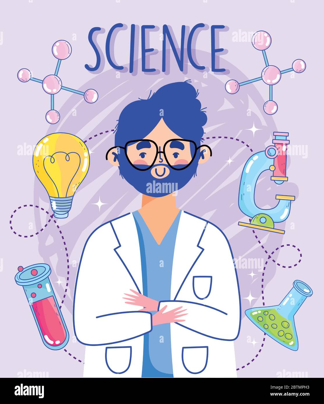science professor man test tube microscope education research ...