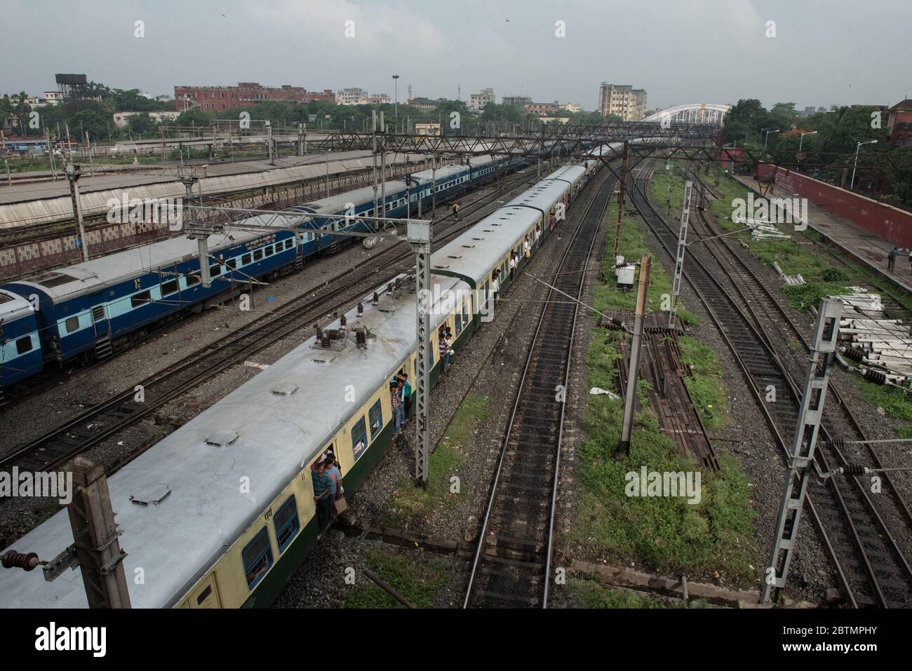 Howrah Junction Railway Station from above. Kolkata, West Bengal, India ...
